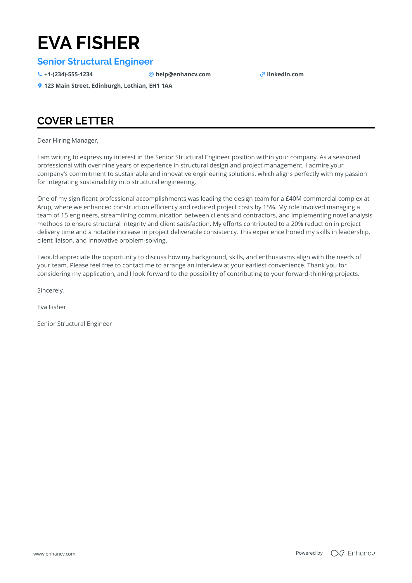 Structural Engineer Cover Letter Examples & Guide for 2026