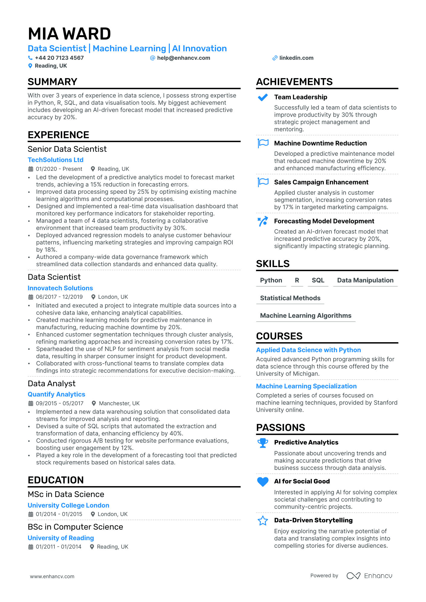 Data Scientist CV Examples & Guide for 2025