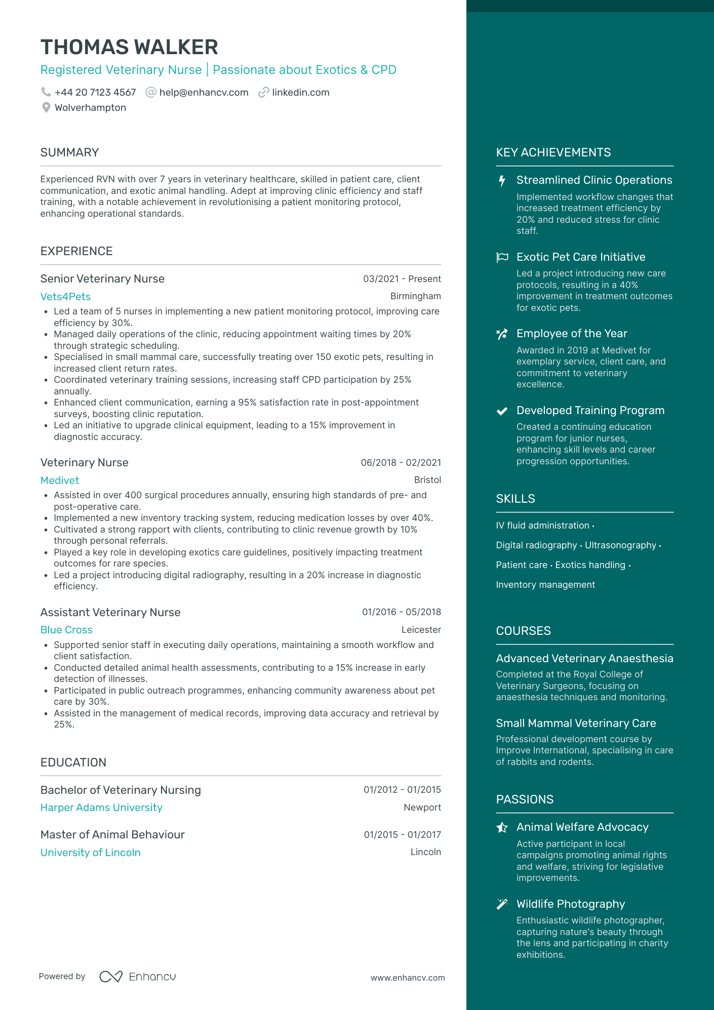 Veterinary Nurse CV Examples & Guide for 2026