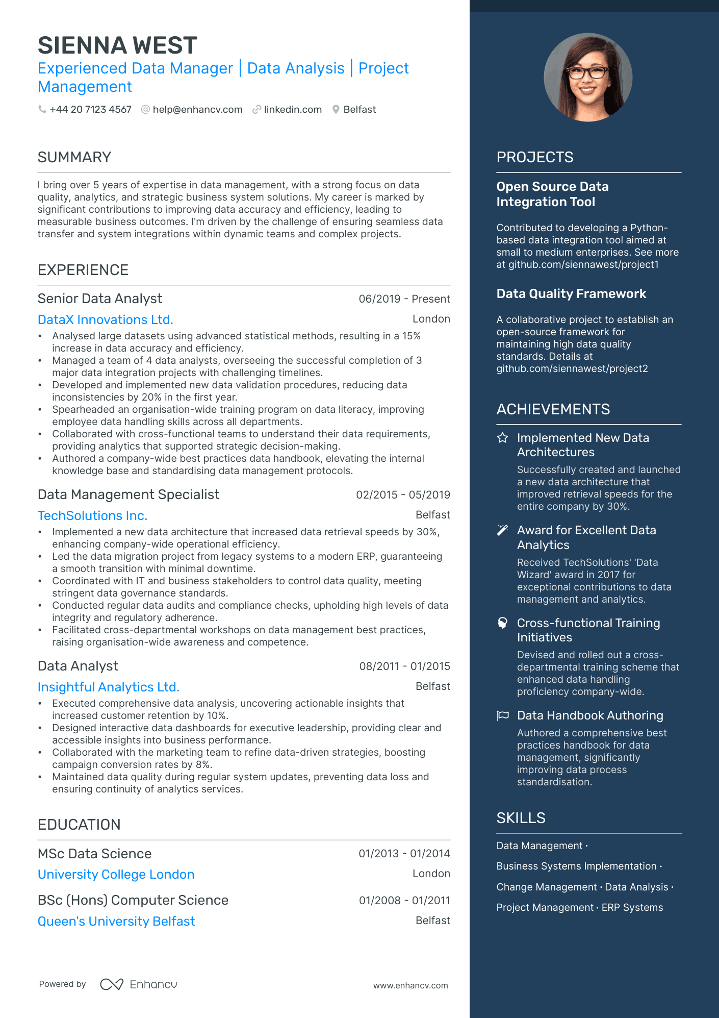 Data Manager CV Examples & Guide for 2025