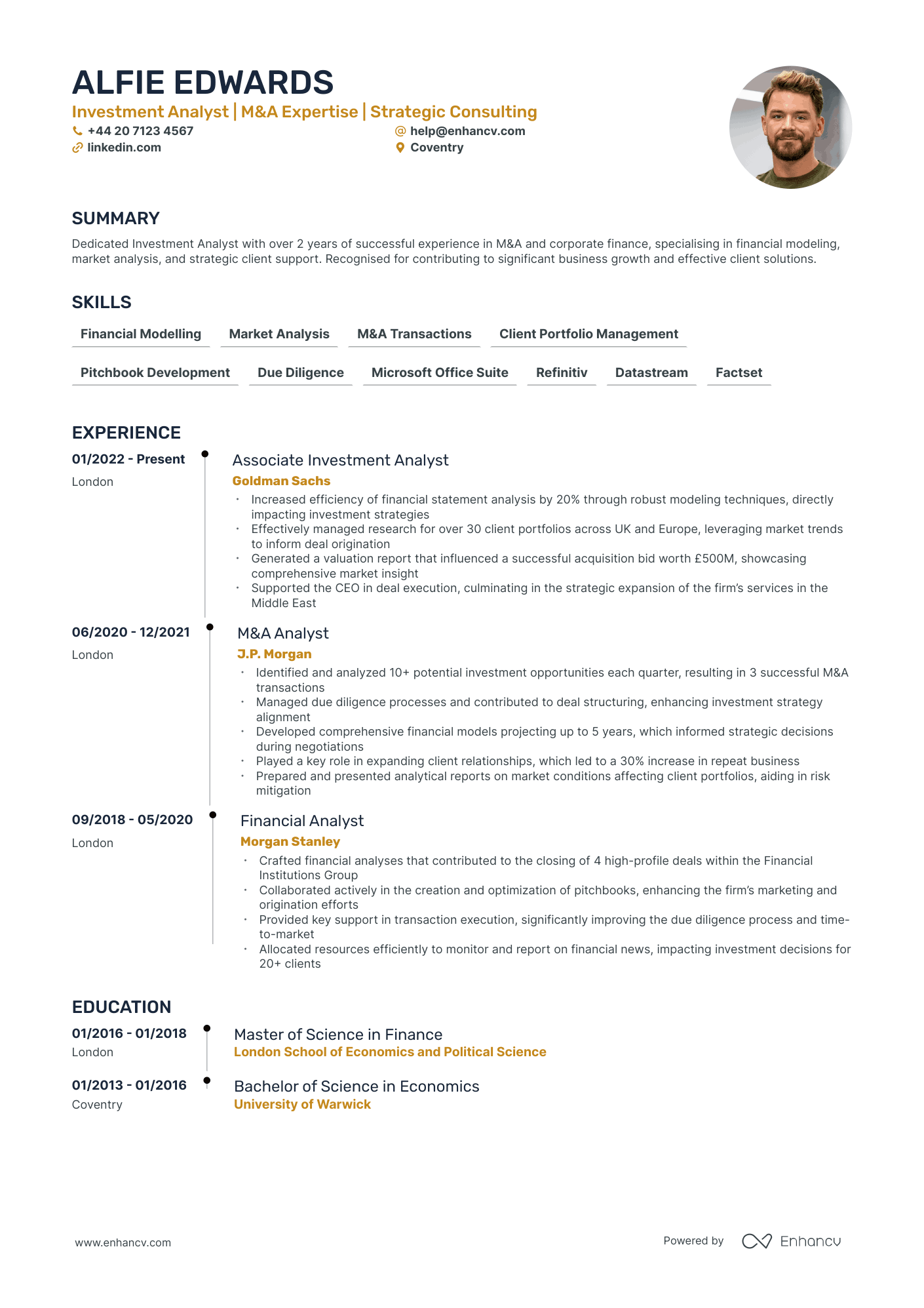Investment Banking Analyst CV Examples & Guide for 2025 Investment Banking Analyst CV Examples & Guide for 2025