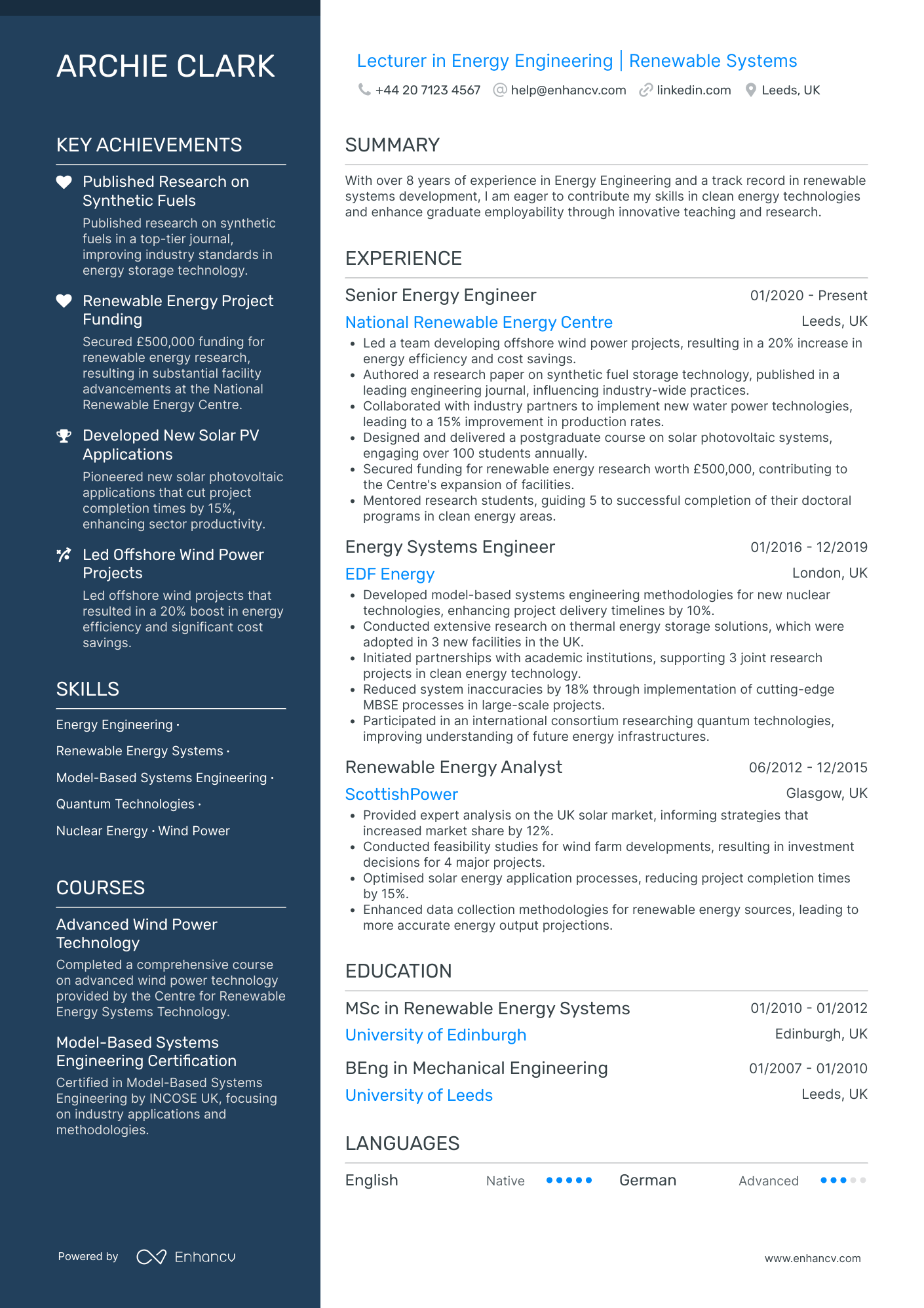 Lecturer CV Examples & Guide for 2025