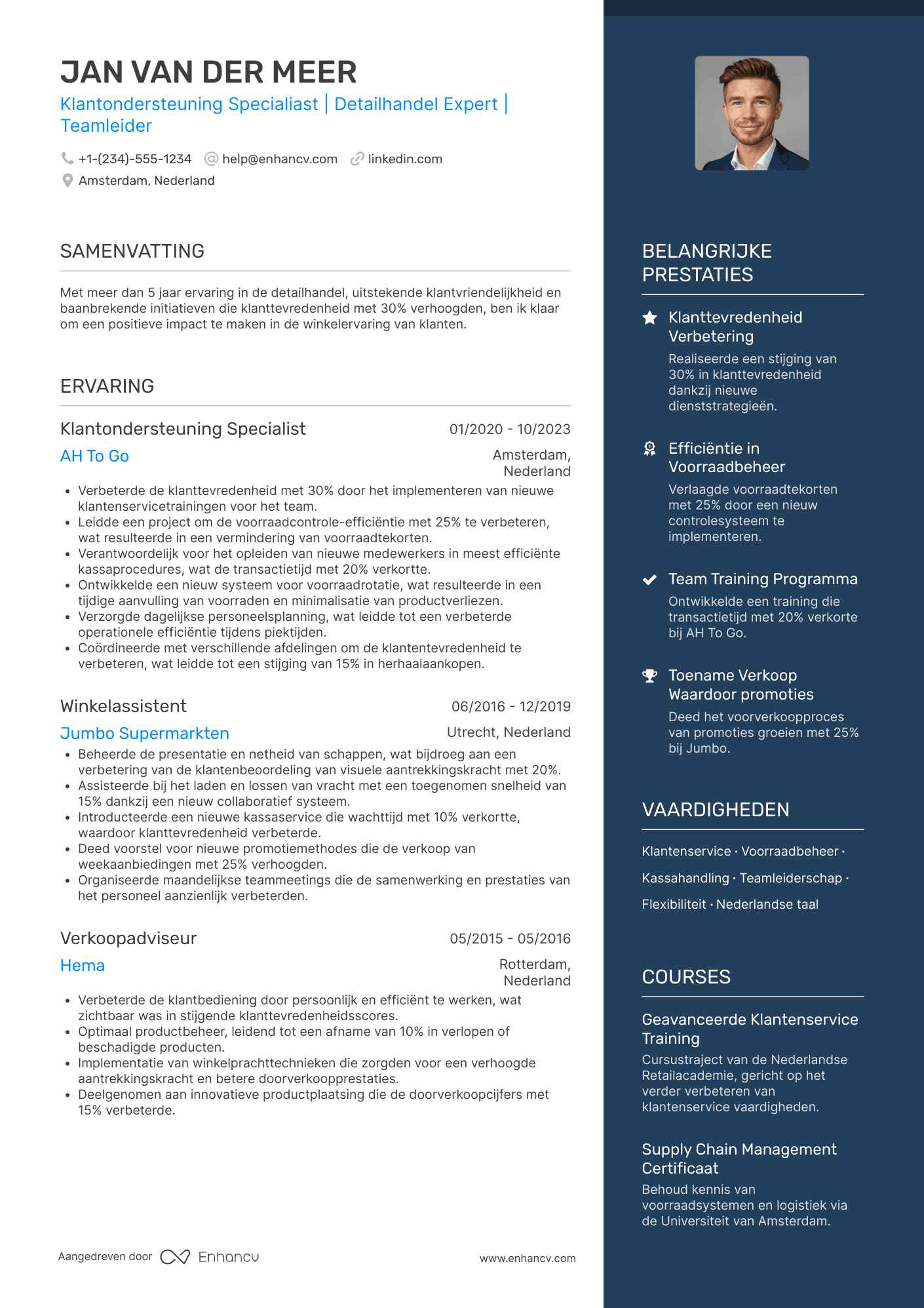 De cv maker van Enhancv helpt je aan je droombaan!