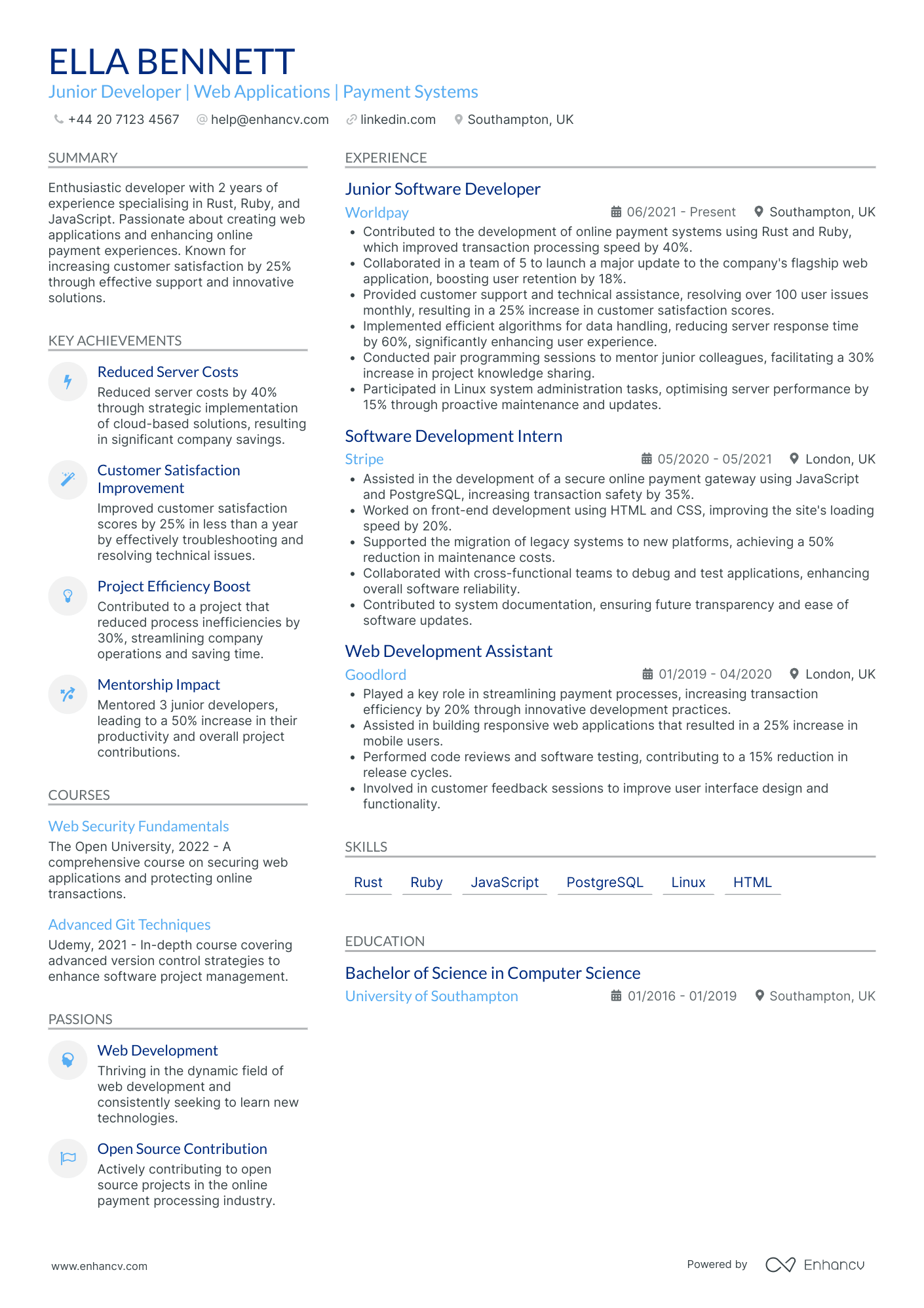 Junior Web Developer CV Examples & Guide for 2025