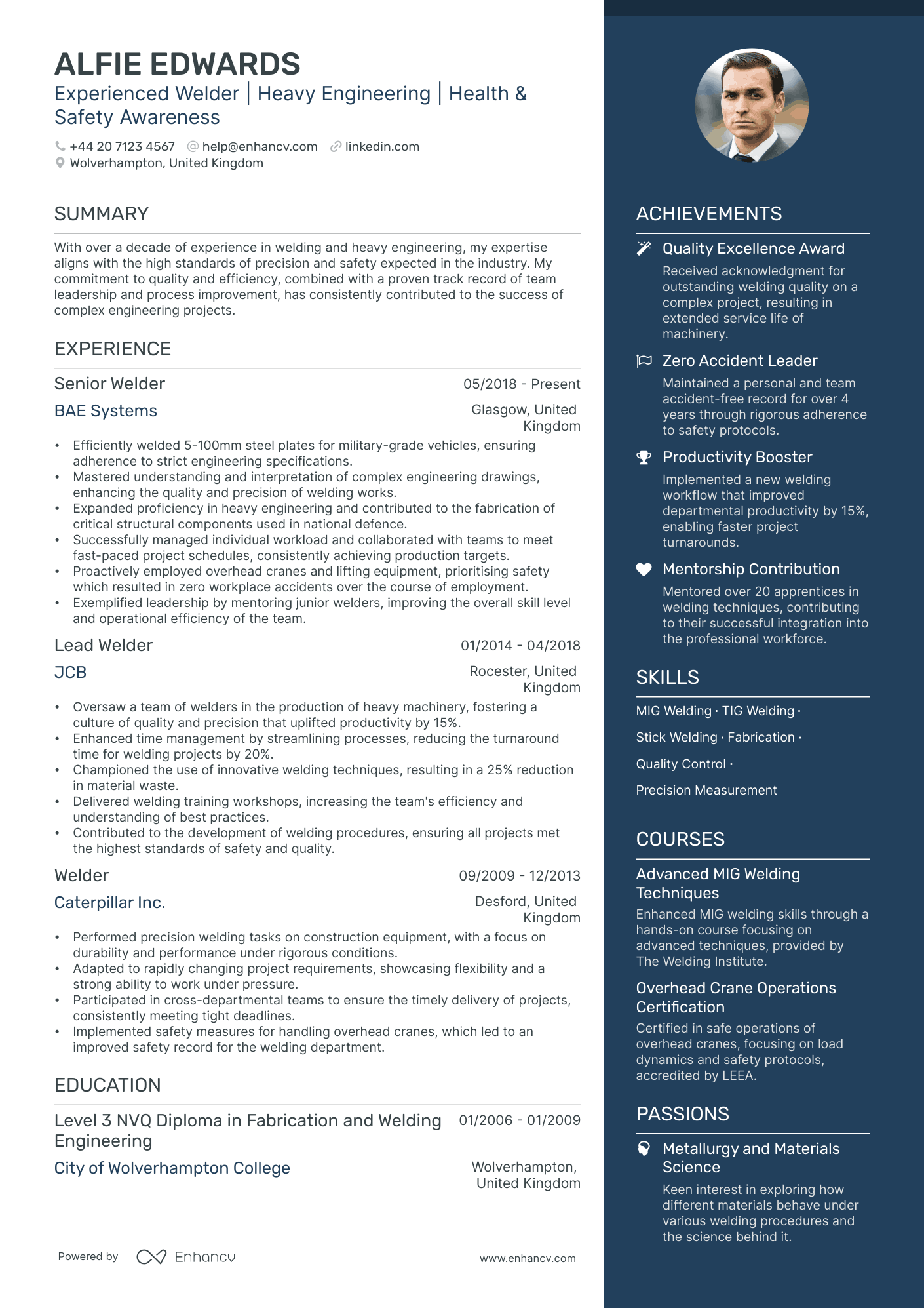 Welder CV Examples & Guide for 2025