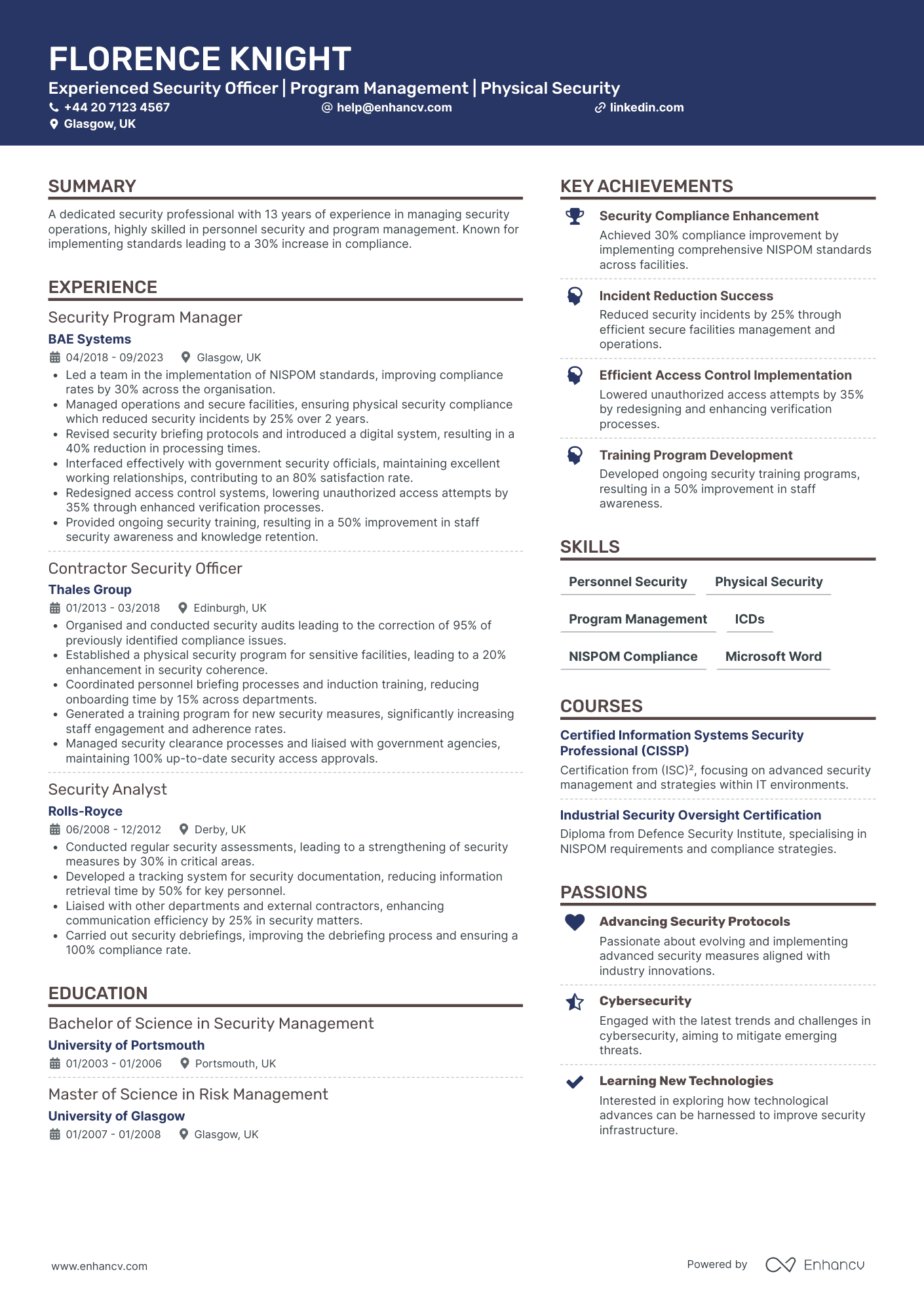 Security Officer CV Examples & Guide for 2026