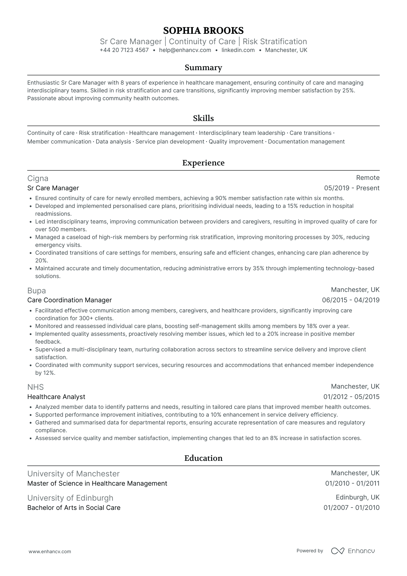 Care Manager CV Examples & Guide for 2026