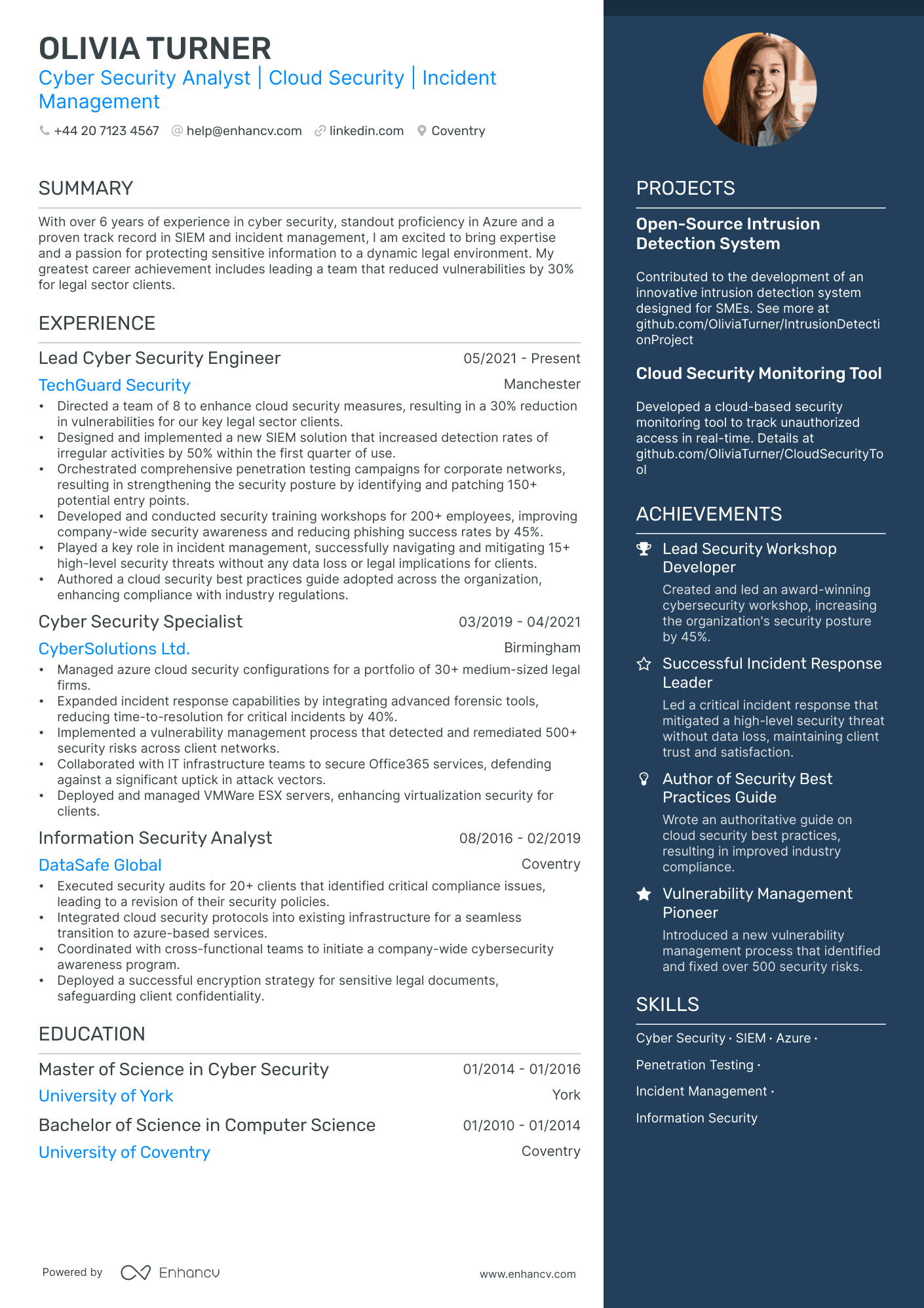 Cyber Security Analyst CV Examples & Guide for 2025