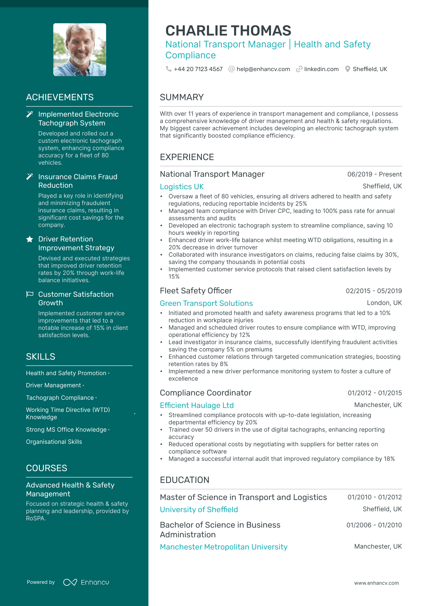 Transport Manager CV Examples & Guide for 2025