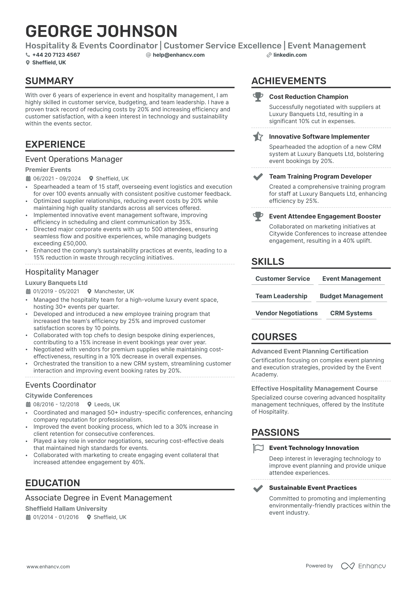 Event Coordinator CV Examples & Guide for 2024