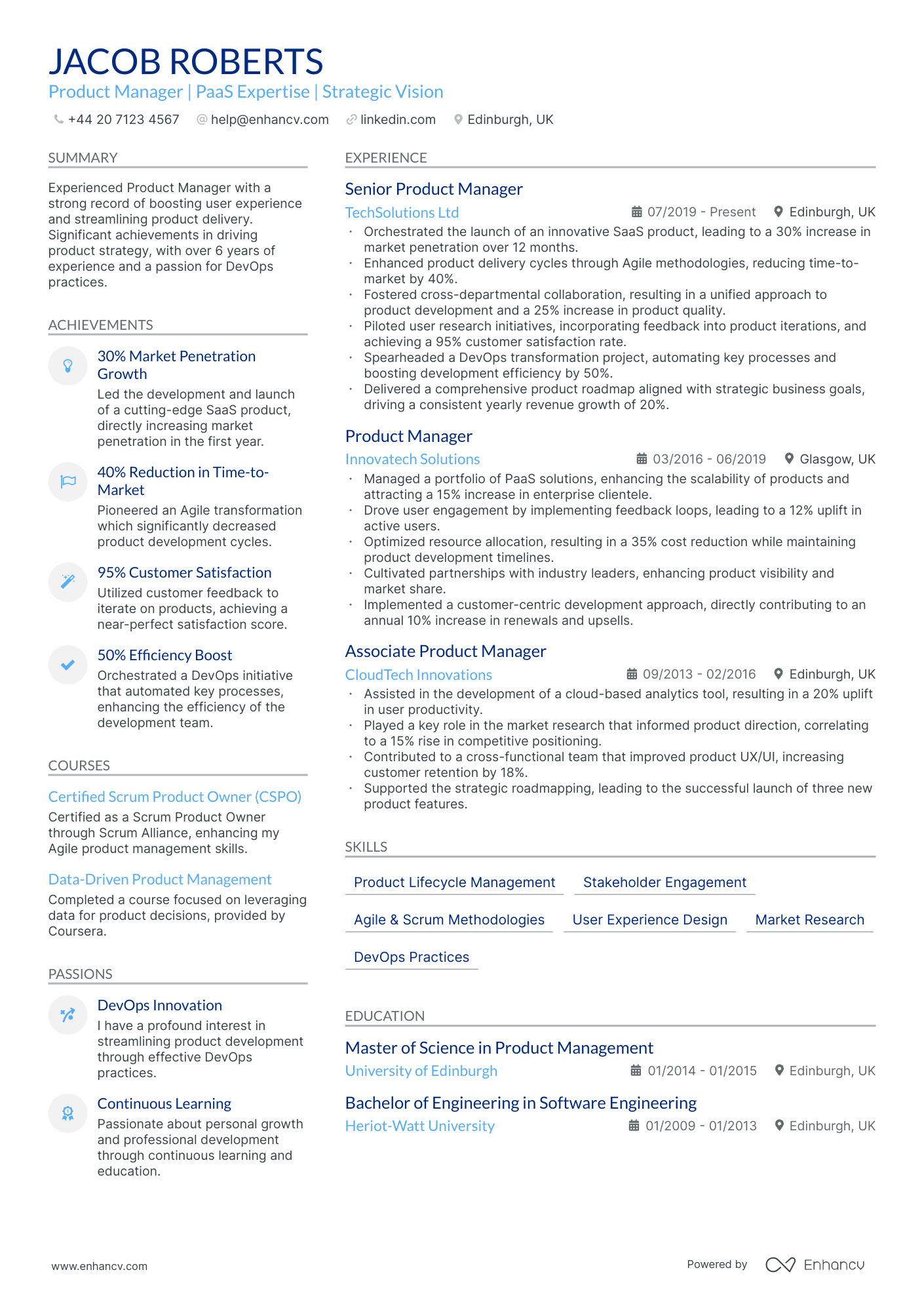 Product Manager CV Examples & Guide for 2025