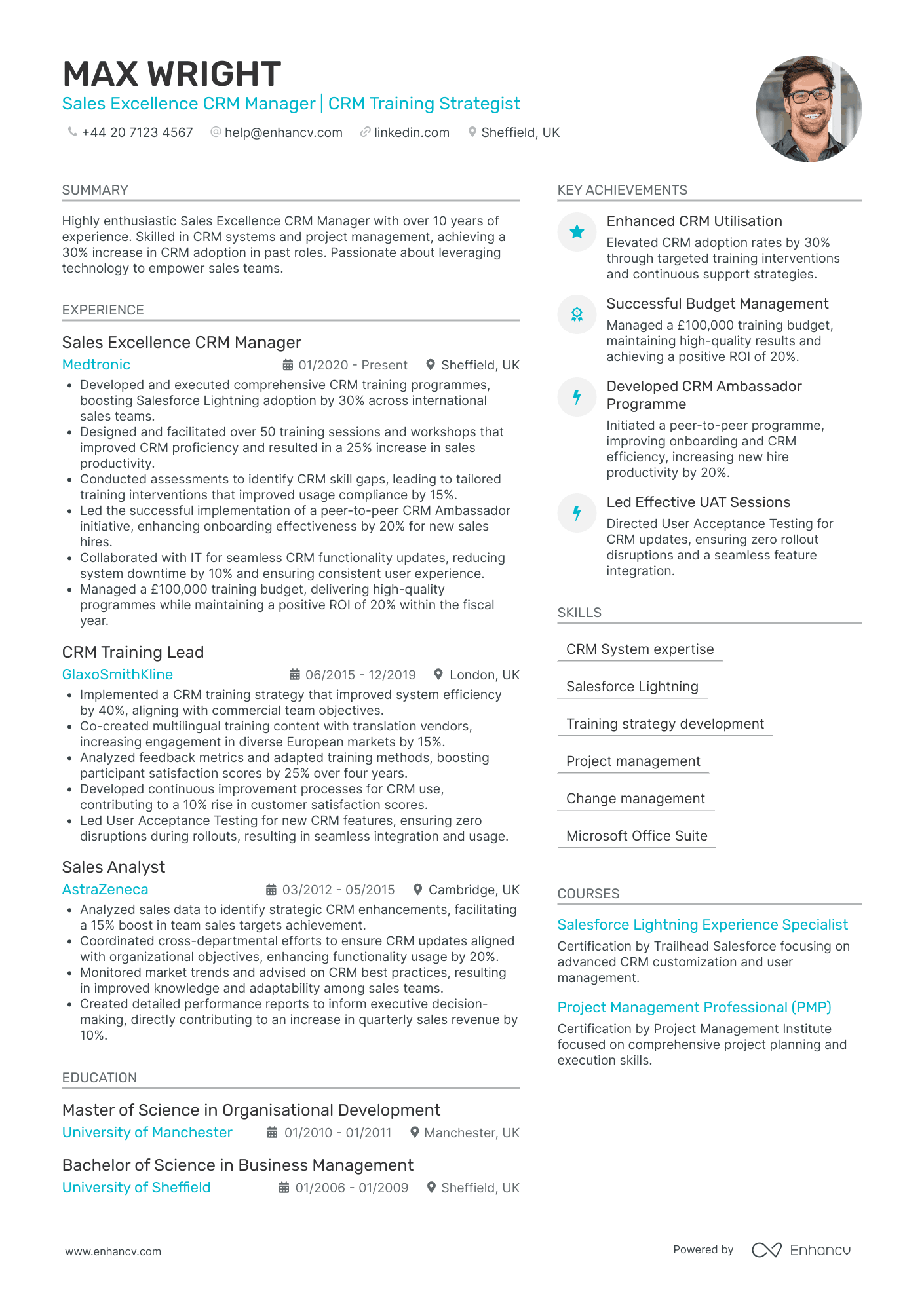 CRM Manager CV Examples & Guide for 2026