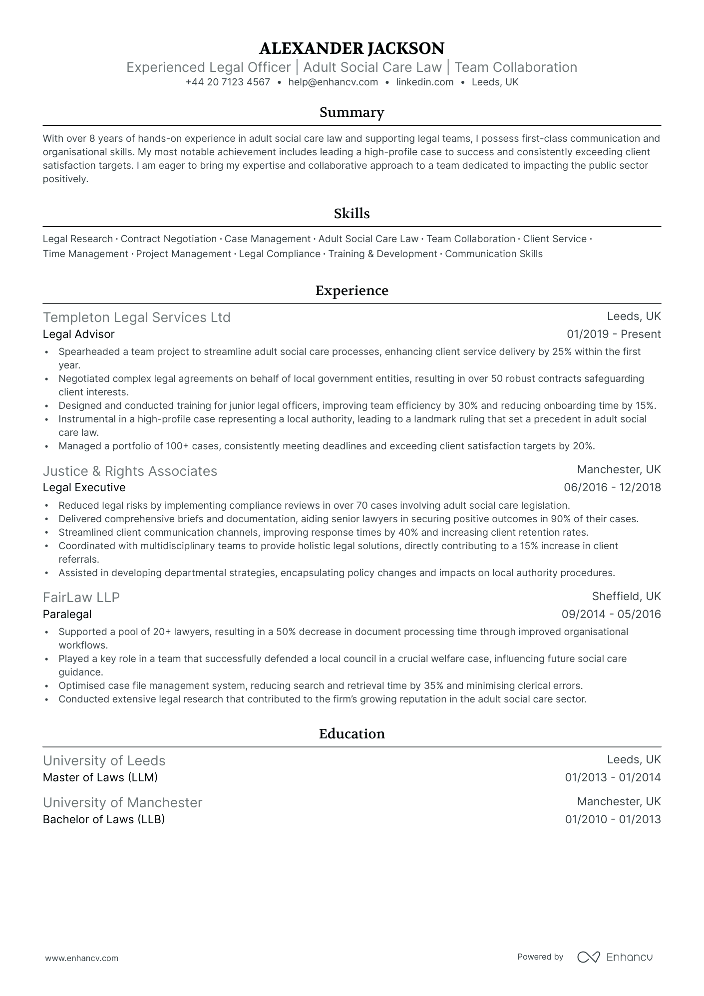 Legal CV Examples & Guide for 2025