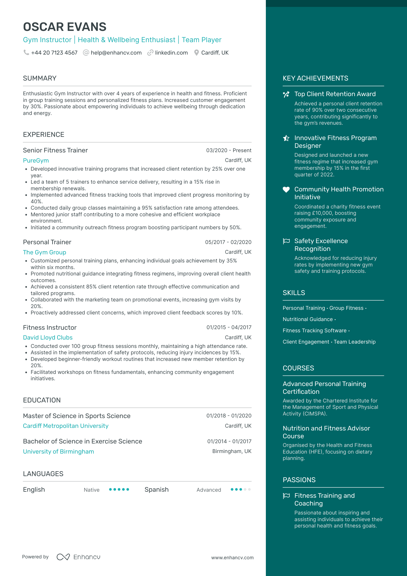 Gym CV Examples & Guide for 2026