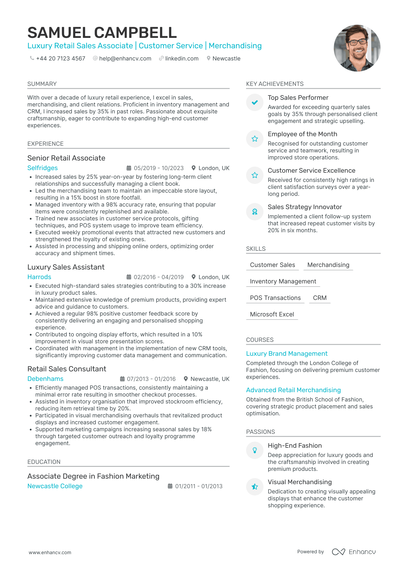 Luxury Retail CV Examples & Guide for 2026
