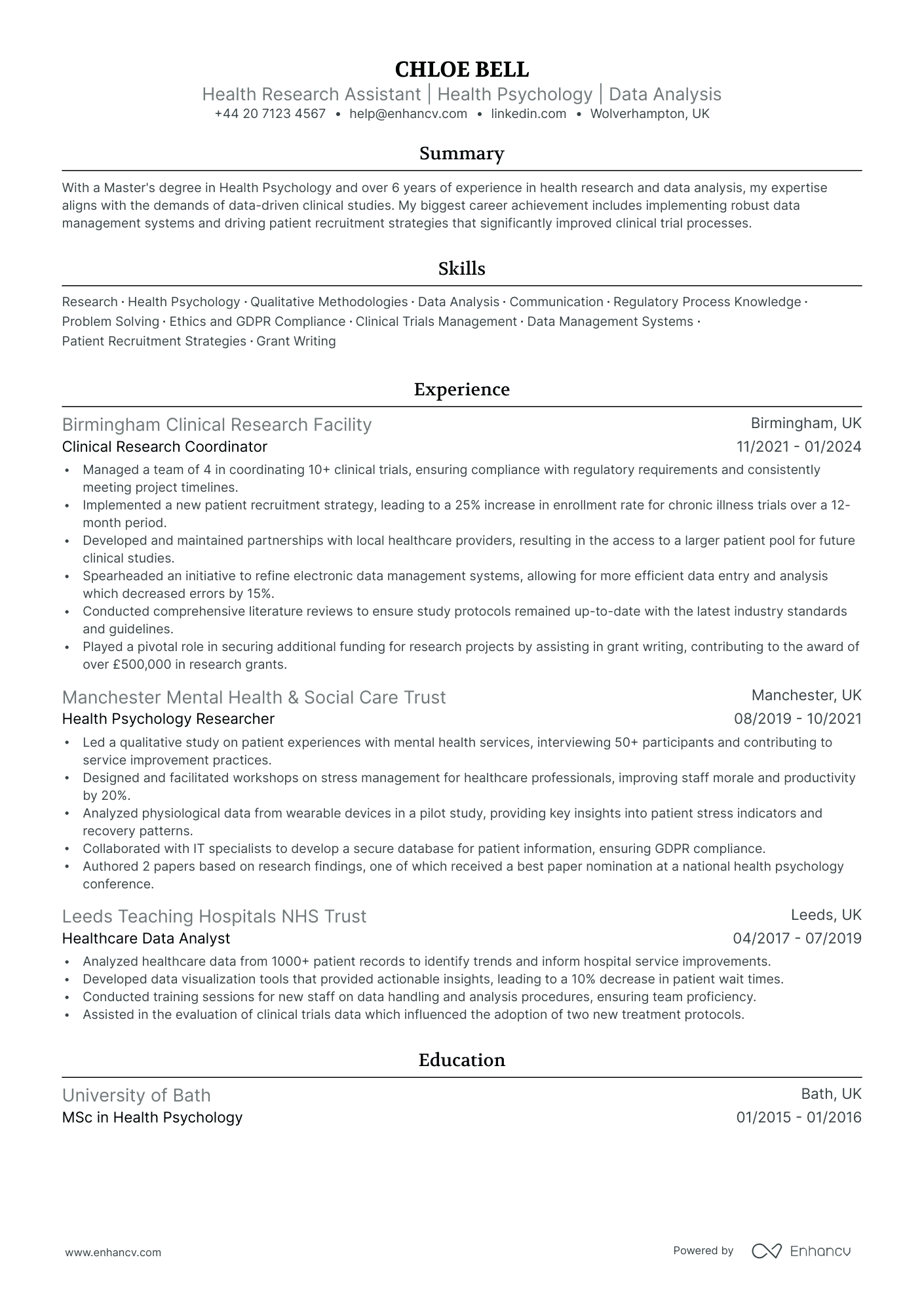 Research Assistant CV Examples & Guide for 2025