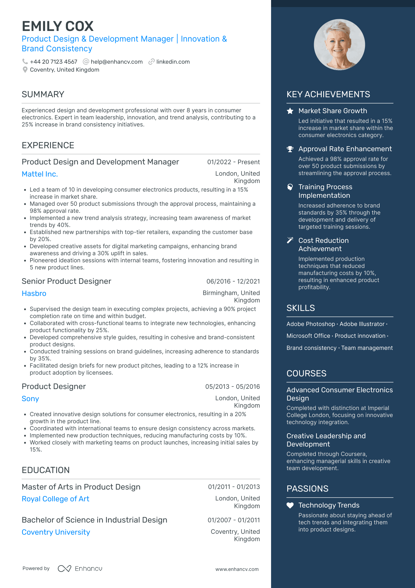 Design Manager CV Examples & Guide for 2025