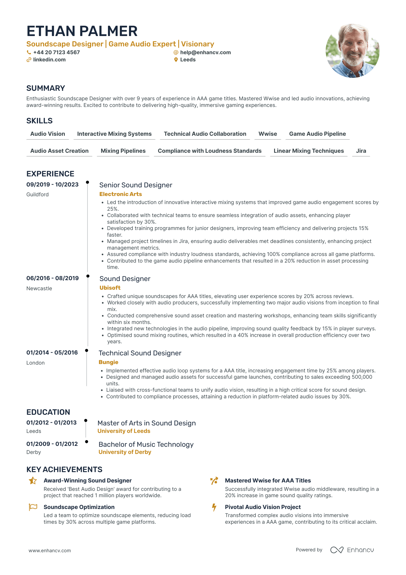 Audio Engineer CV Examples & Guide for 2025