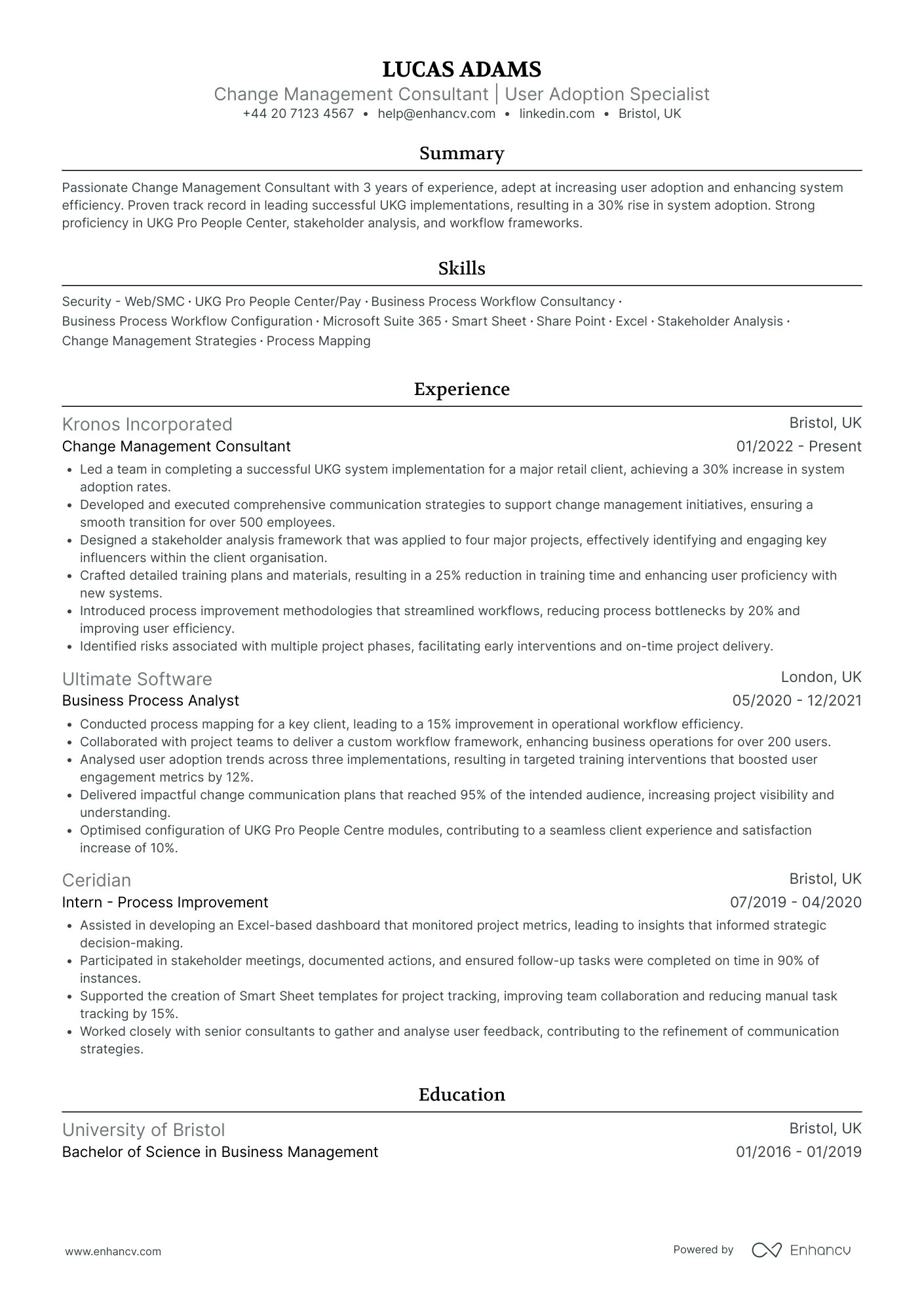 Change Management CV Examples & Guide for 2026