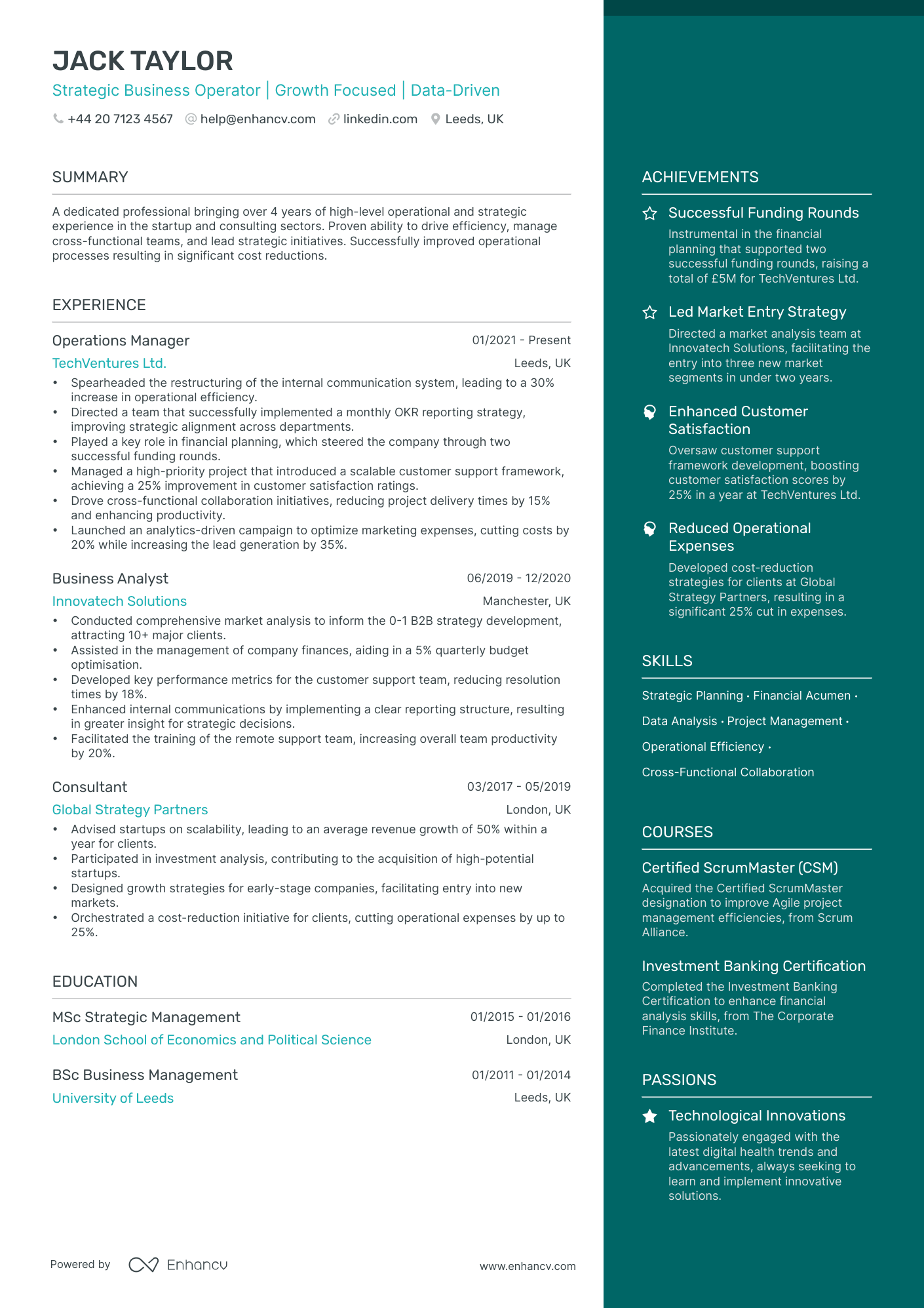 Chief of Staff CV Examples & Guide for 2025