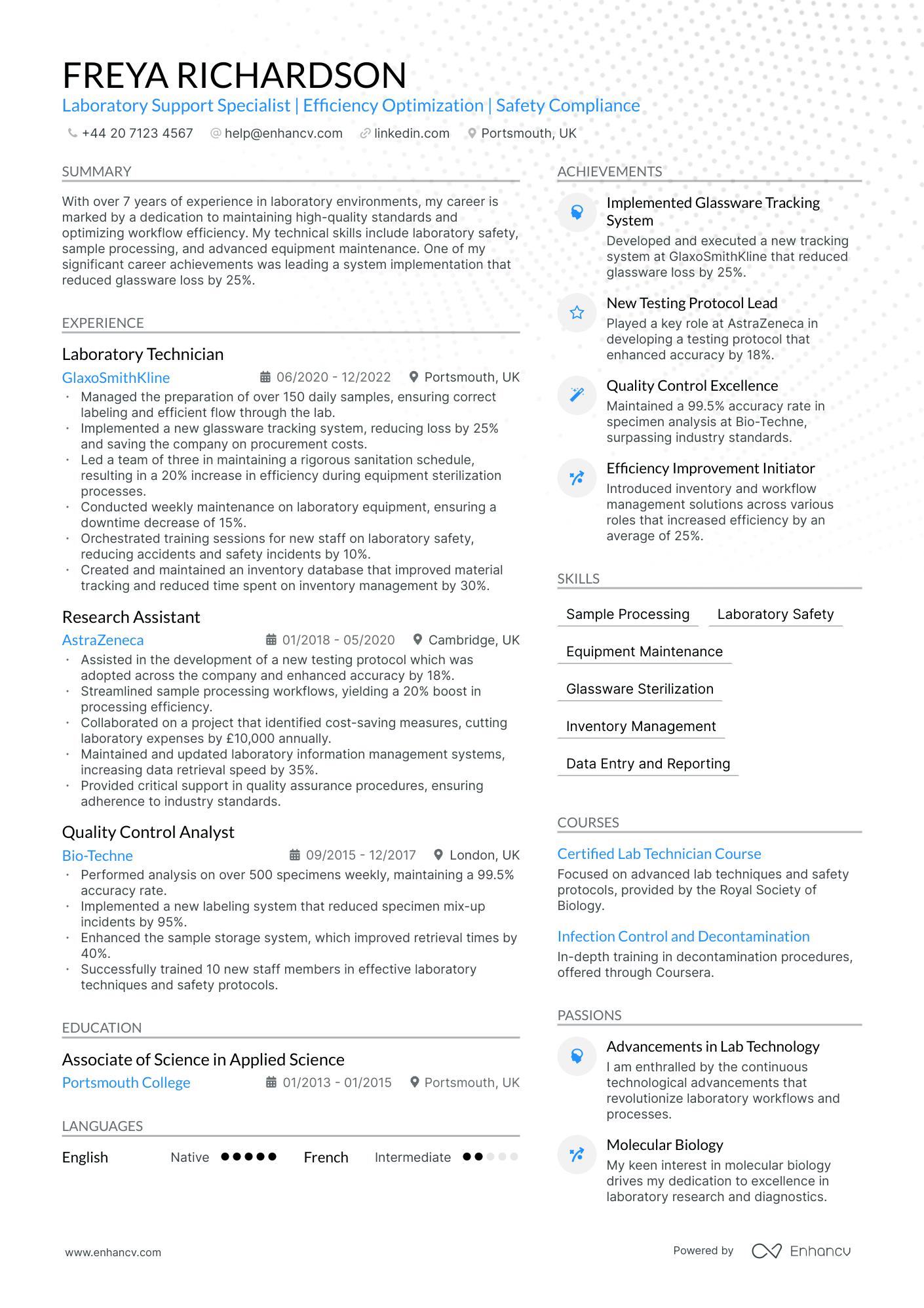 Lab Assistant CV Examples & Guide for 2025
