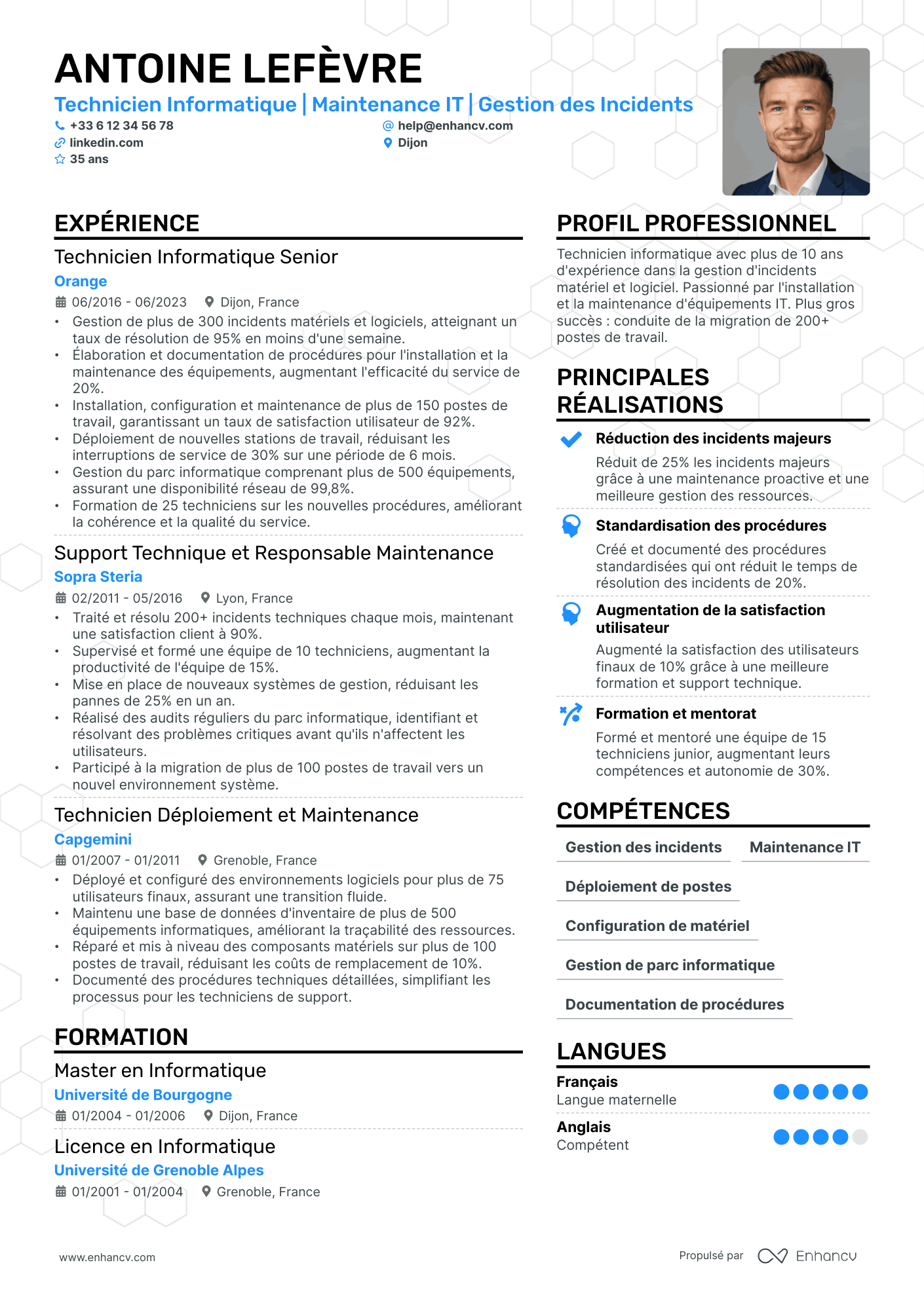 5 Exemples de CV de Technicien Support Informatique qui Ont Obtenu un ...