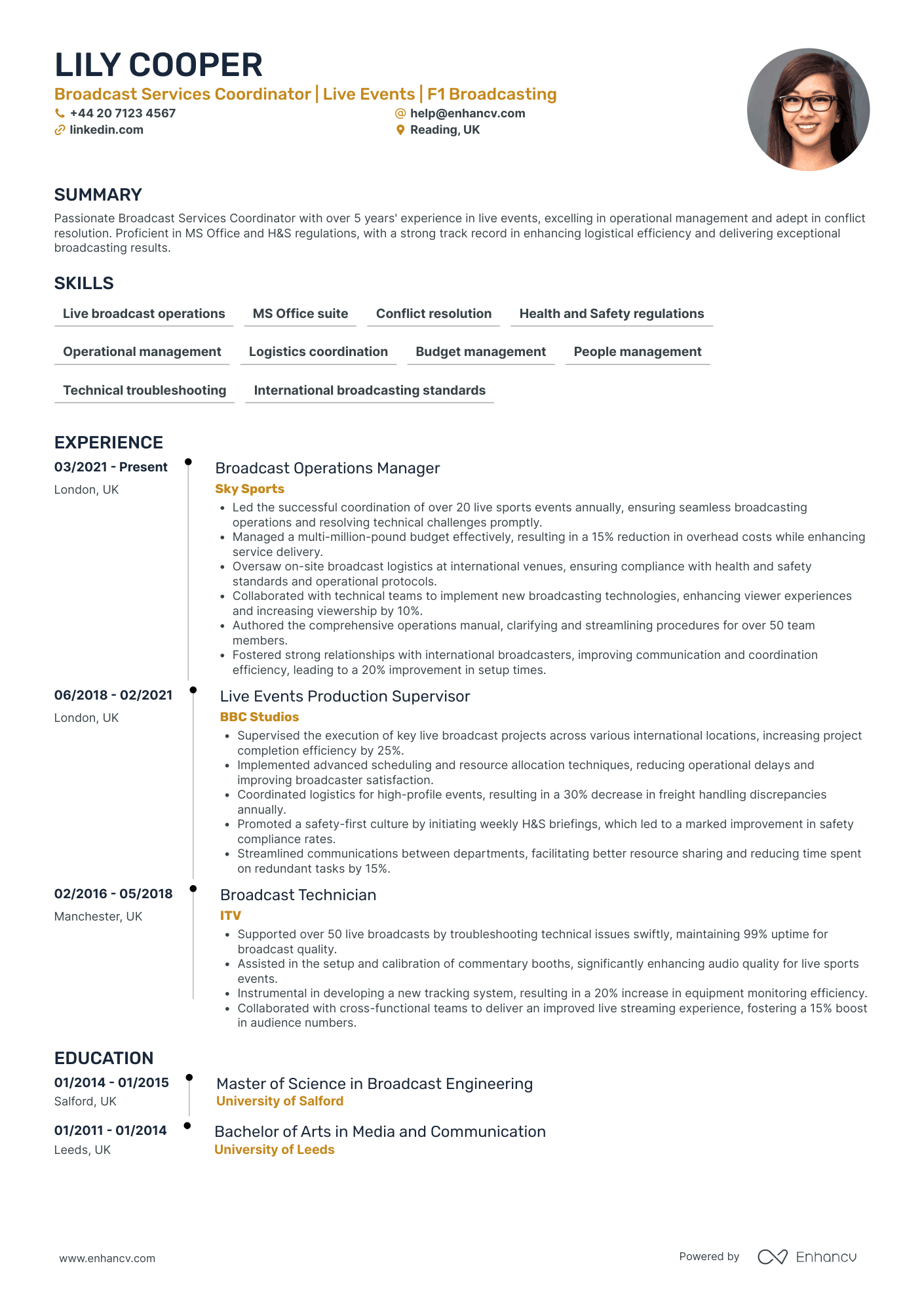 Production Coordinator CV Examples & Guide for 2026