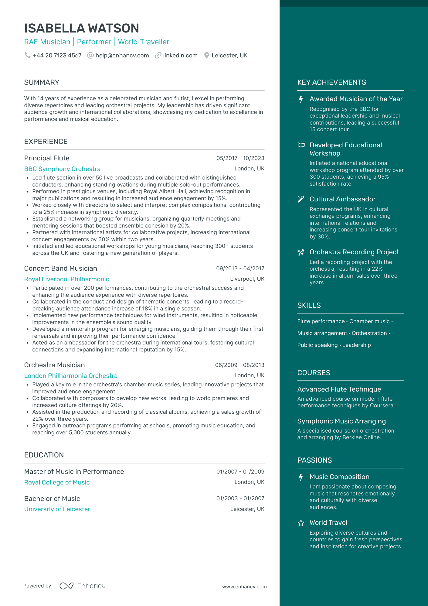 Musician CV Examples & Guide for 2026