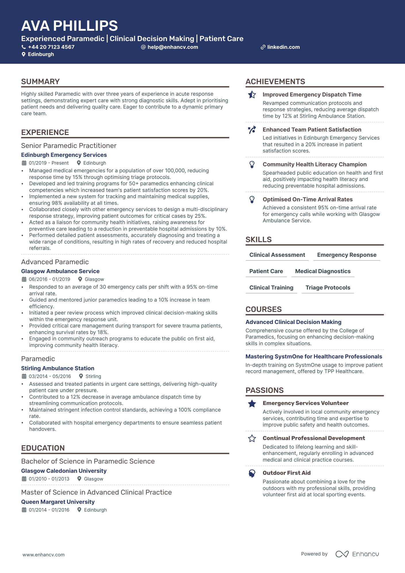 Paramedic CV Examples & Guide for 2025
