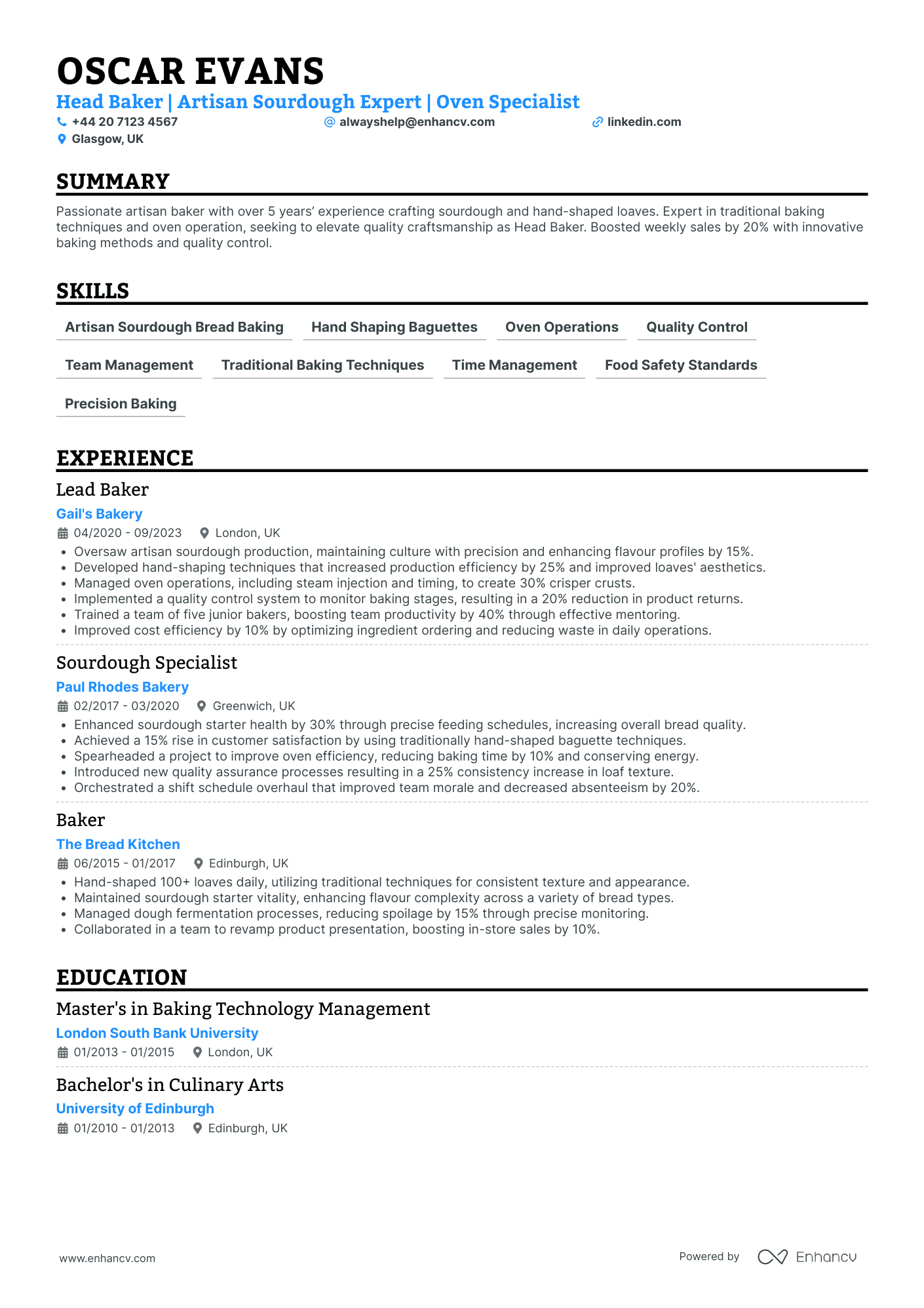 Baker CV Examples & Guide for 2026