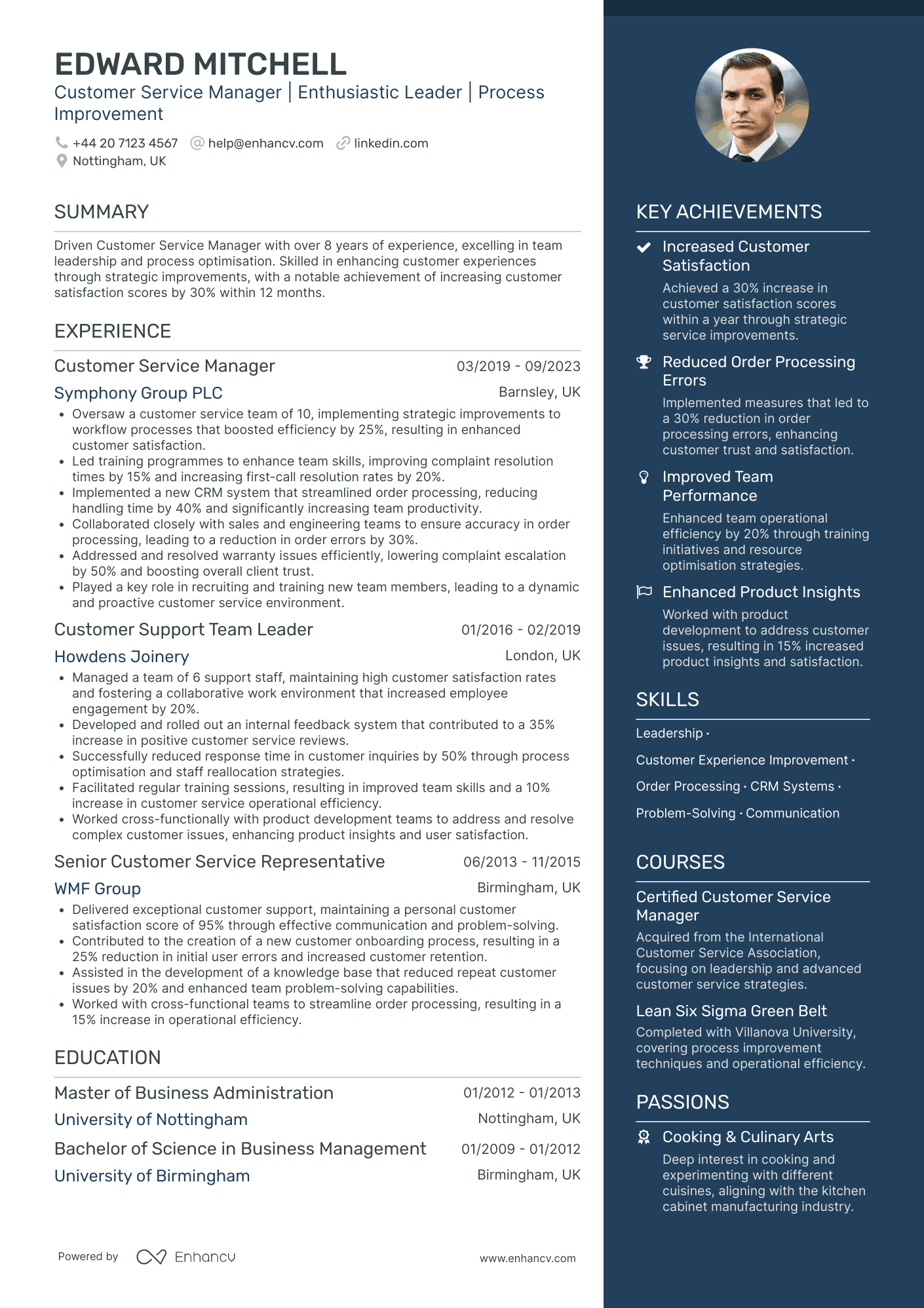 Customer Service Manager CV Examples & Guide for 2026