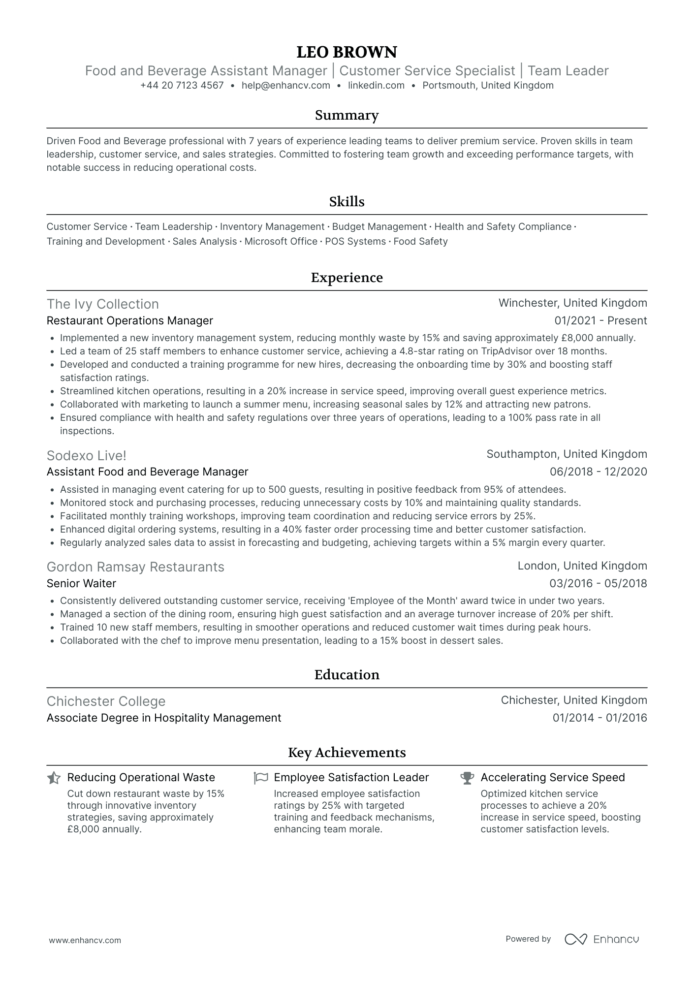 Fast Food CV Examples & Guide for 2025