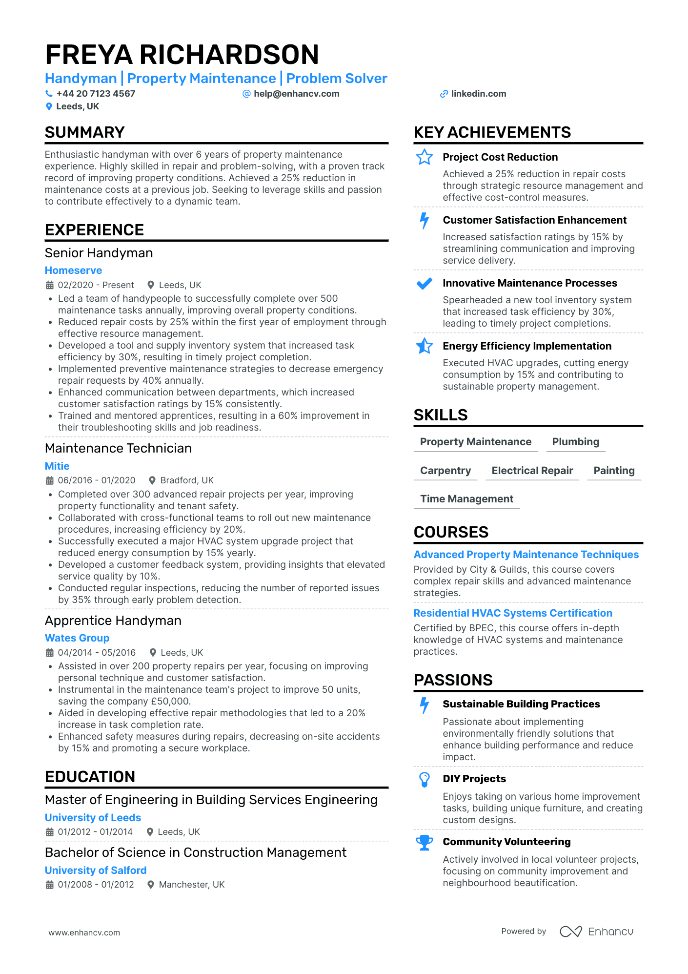 Handyman CV Examples & Guide for 2026
