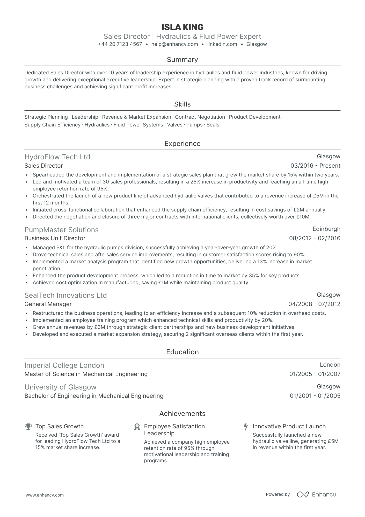 Managing Director CV Examples & Guide for 2025