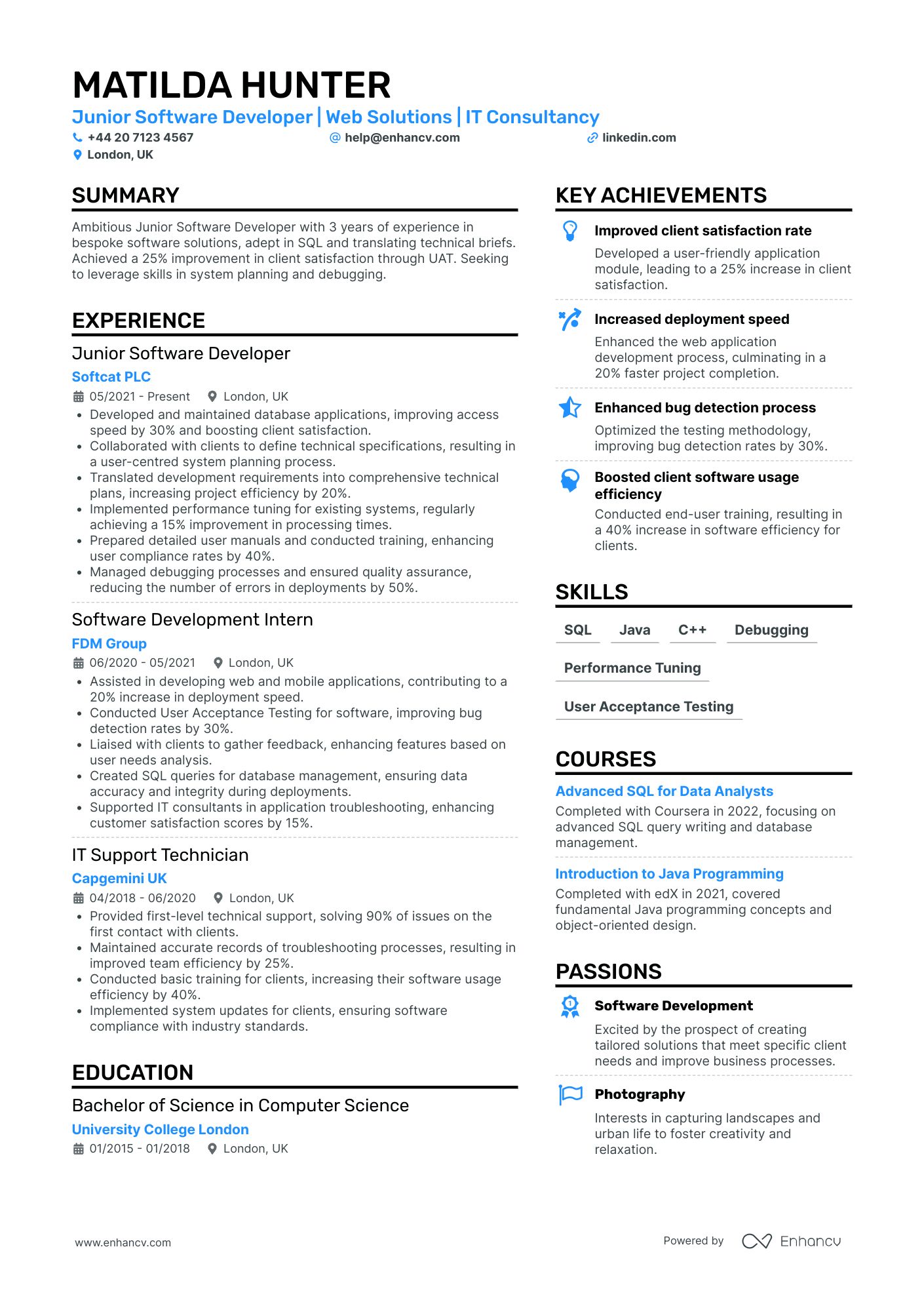 Junior Web Developer CV Examples & Guide for 2025