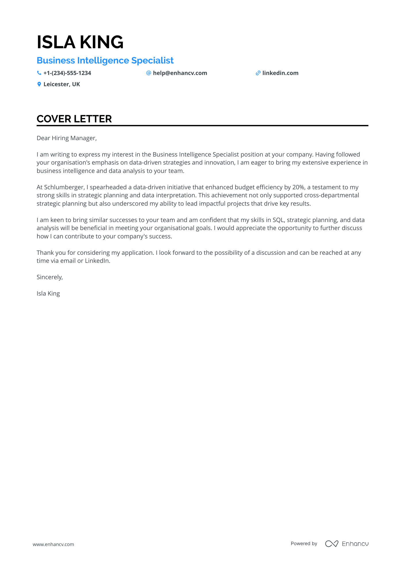 Business Intelligence Cover Letter Examples & Guide for 2025