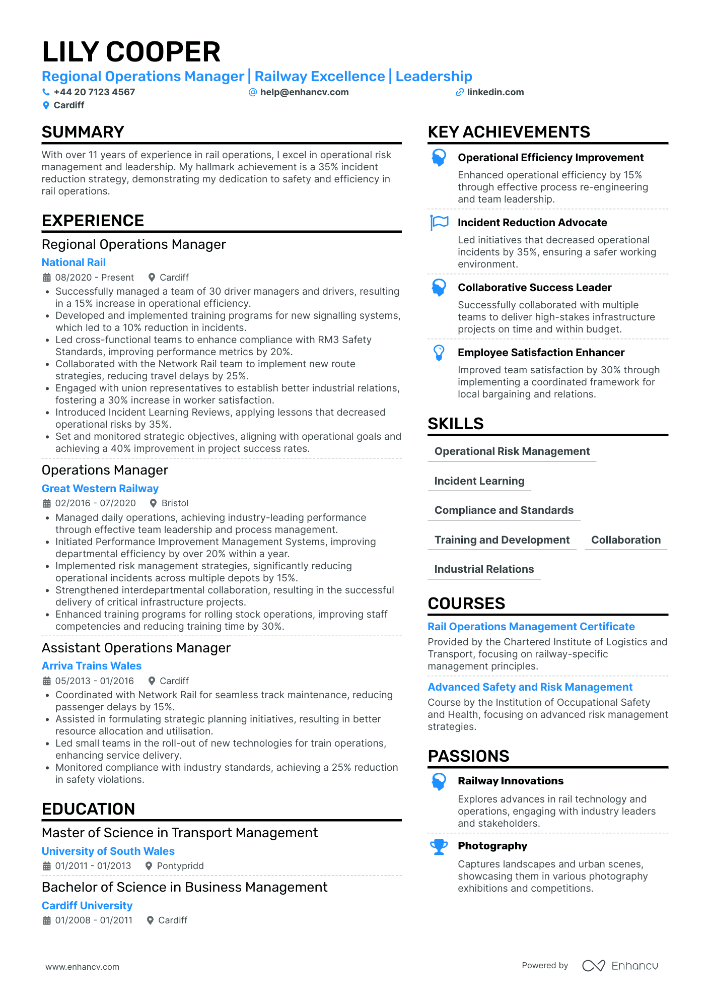 Operations Manager CV Examples & Guide for 2026