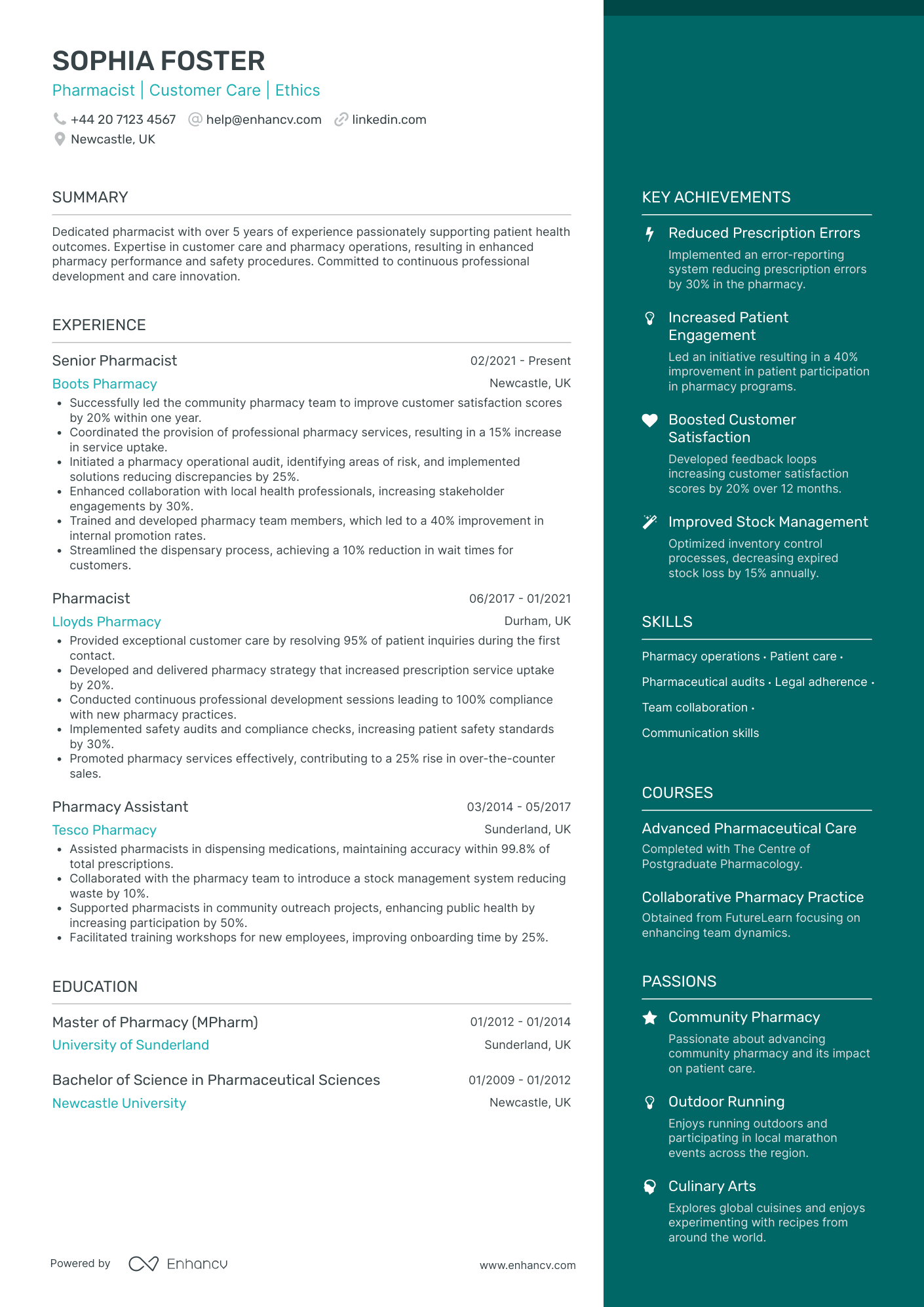 Pharmacist CV Examples & Guide for 2025