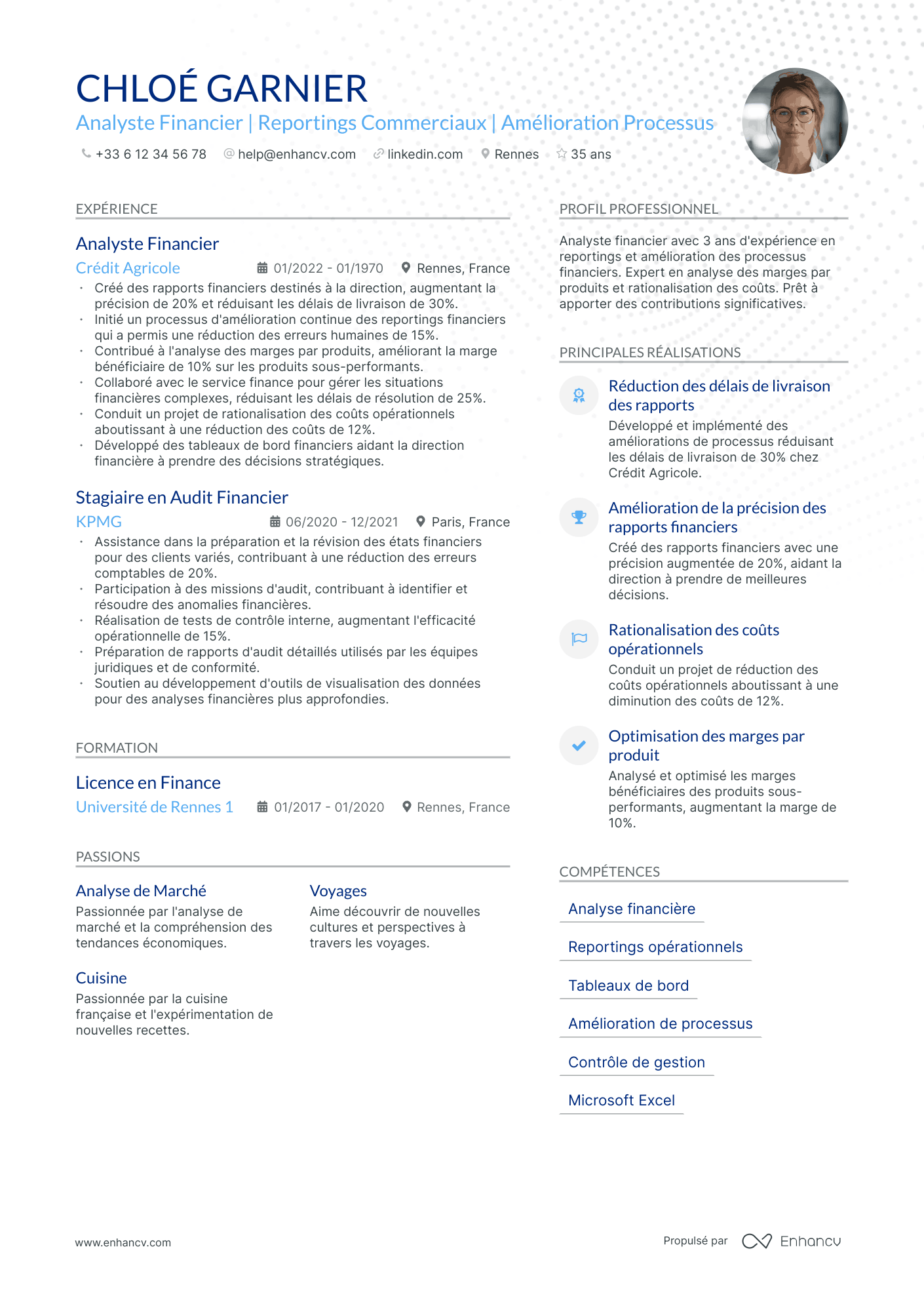 Exemple de CV de Analyste financier débutant qui a Obtenu un Emploi et ...