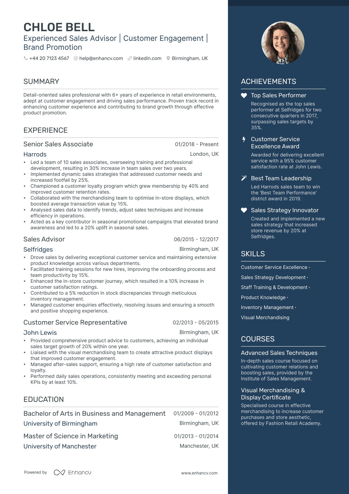 Sales Advisor CV Examples & Guide for 2025