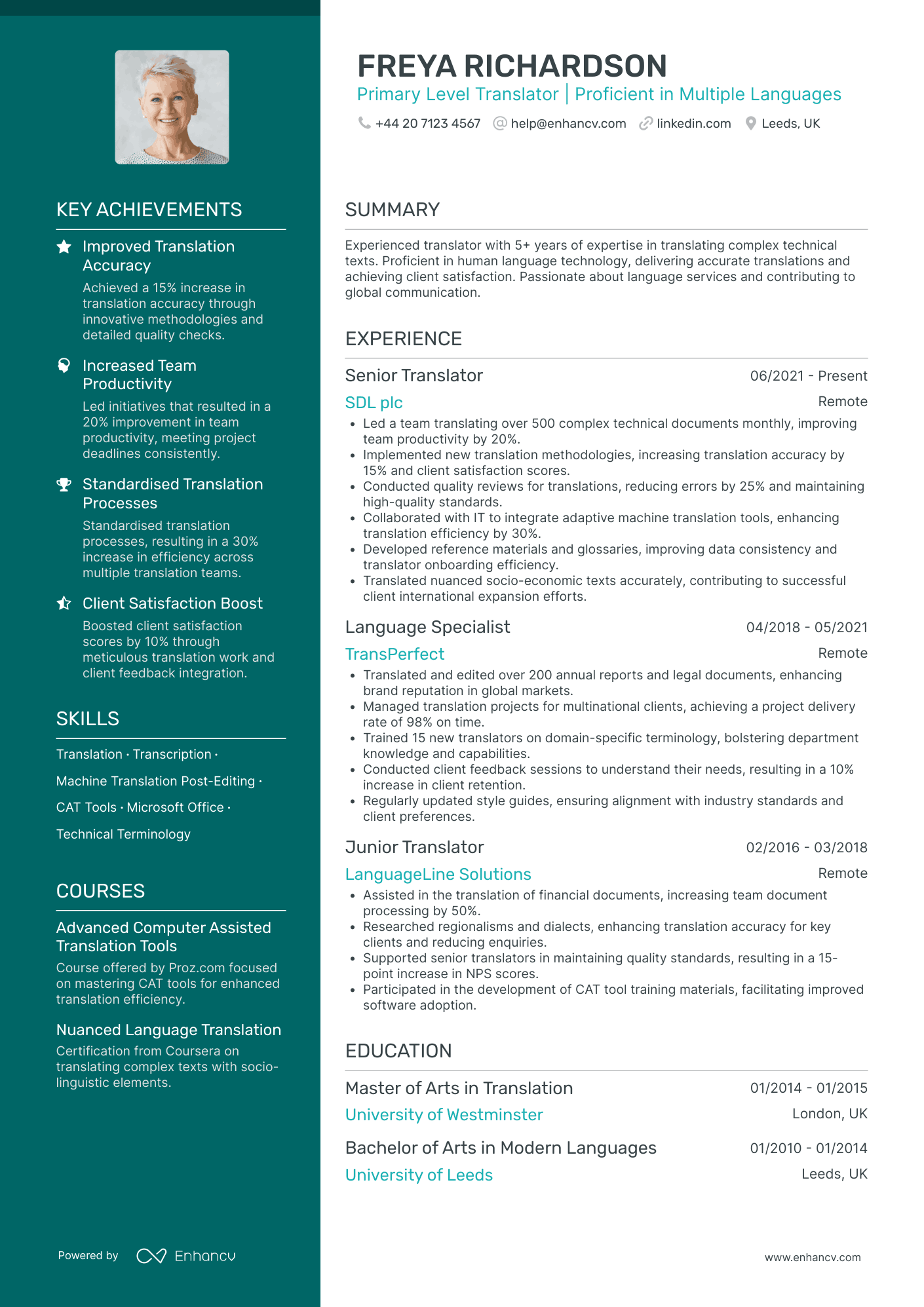 Translator CV Examples & Guide for 2026