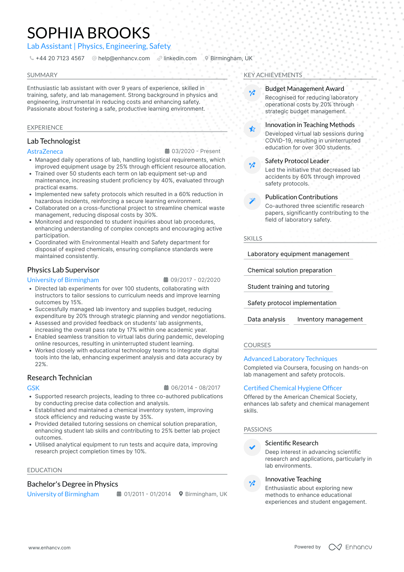 Lab Assistant CV Examples & Guide for 2026