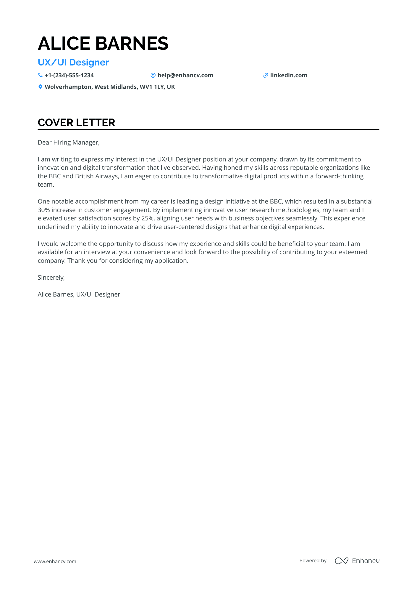 UI Designer Cover Letter Examples & Guide for 2025