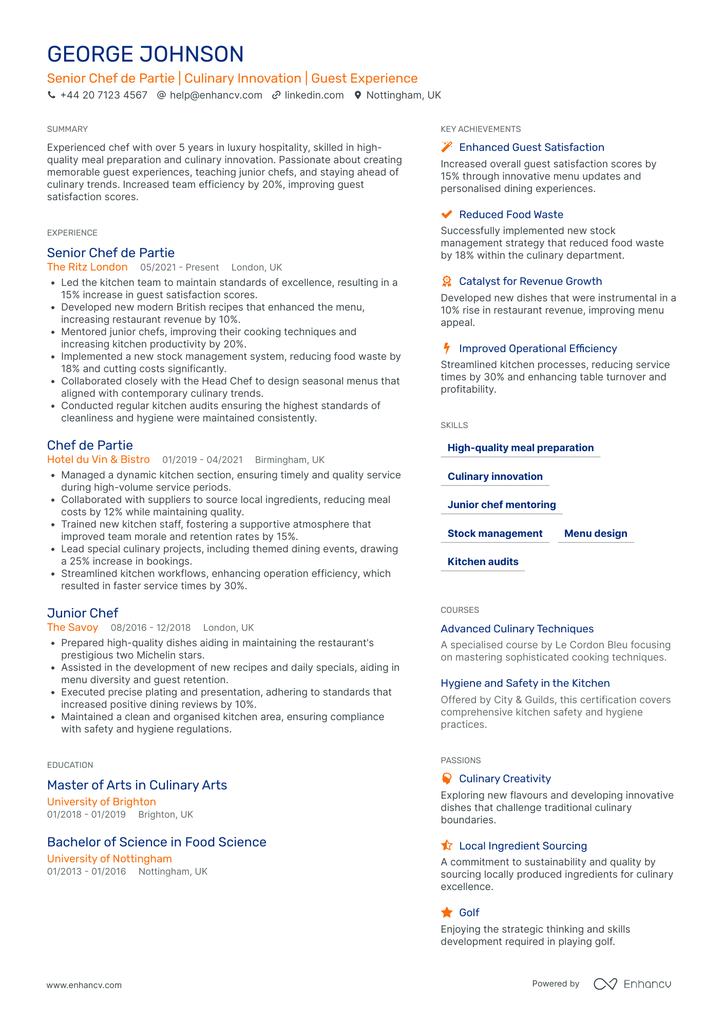 Chef CV Examples & Guide for 2026