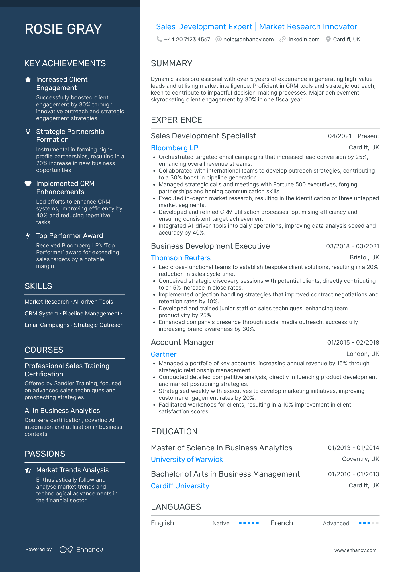 Sales Development Representative CV Examples & Guide for 2026