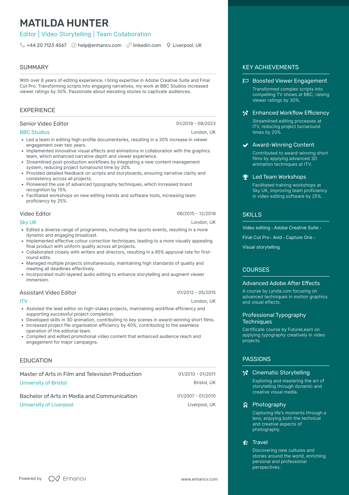 Film CV Examples & Guide for 2025