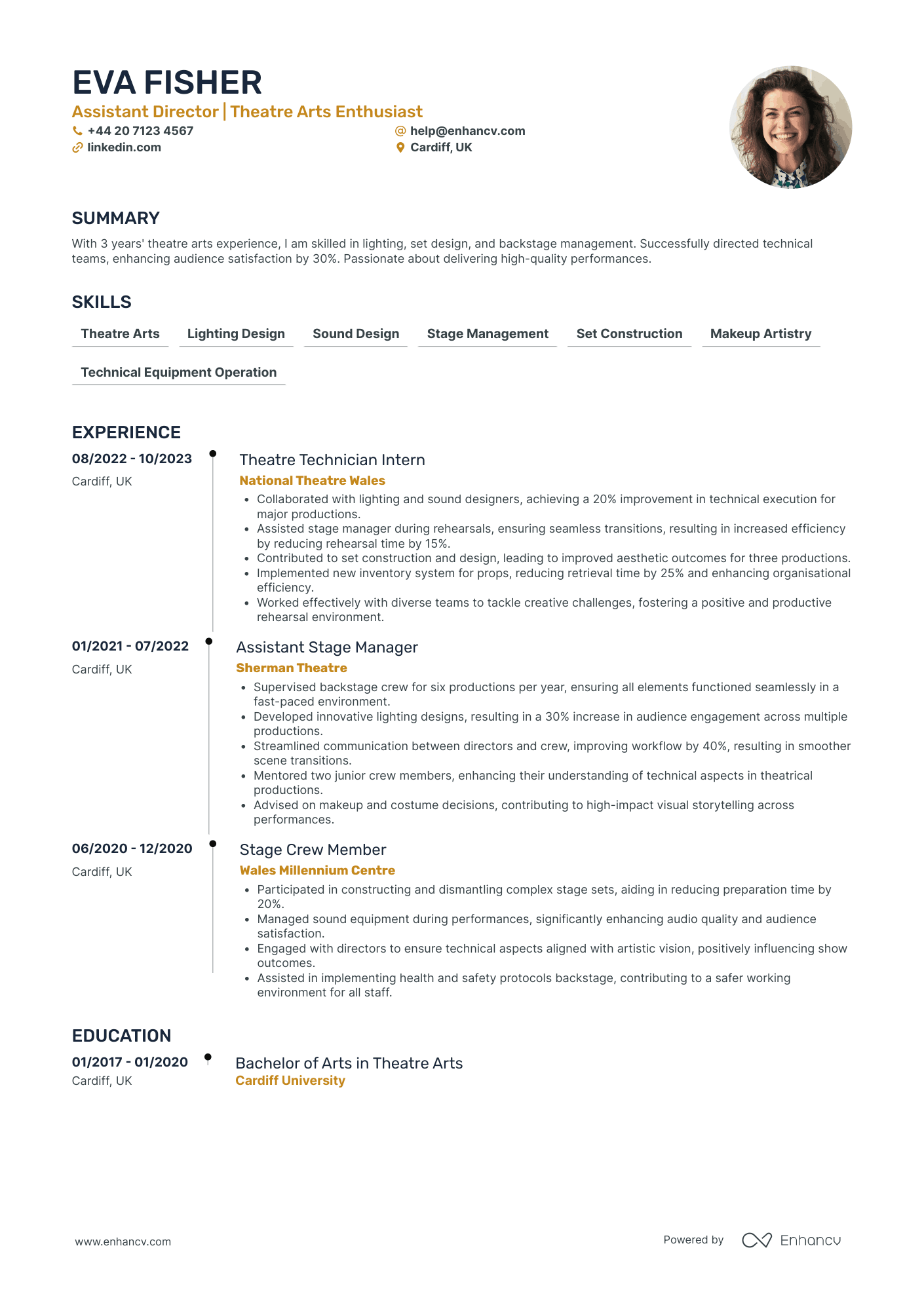 Stage Manager CV Examples & Guide for 2026