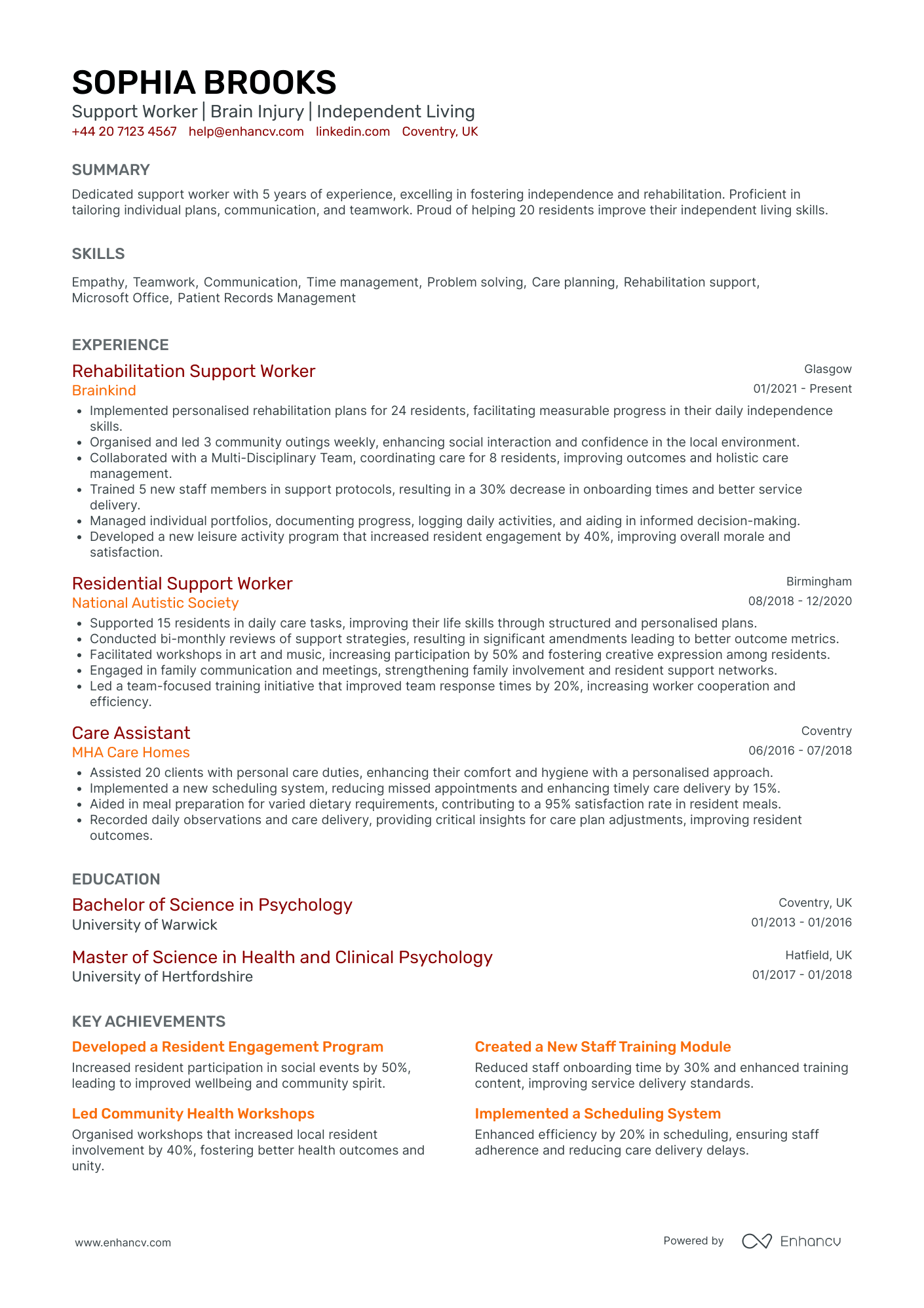 Support Worker CV Examples & Guide for 2025