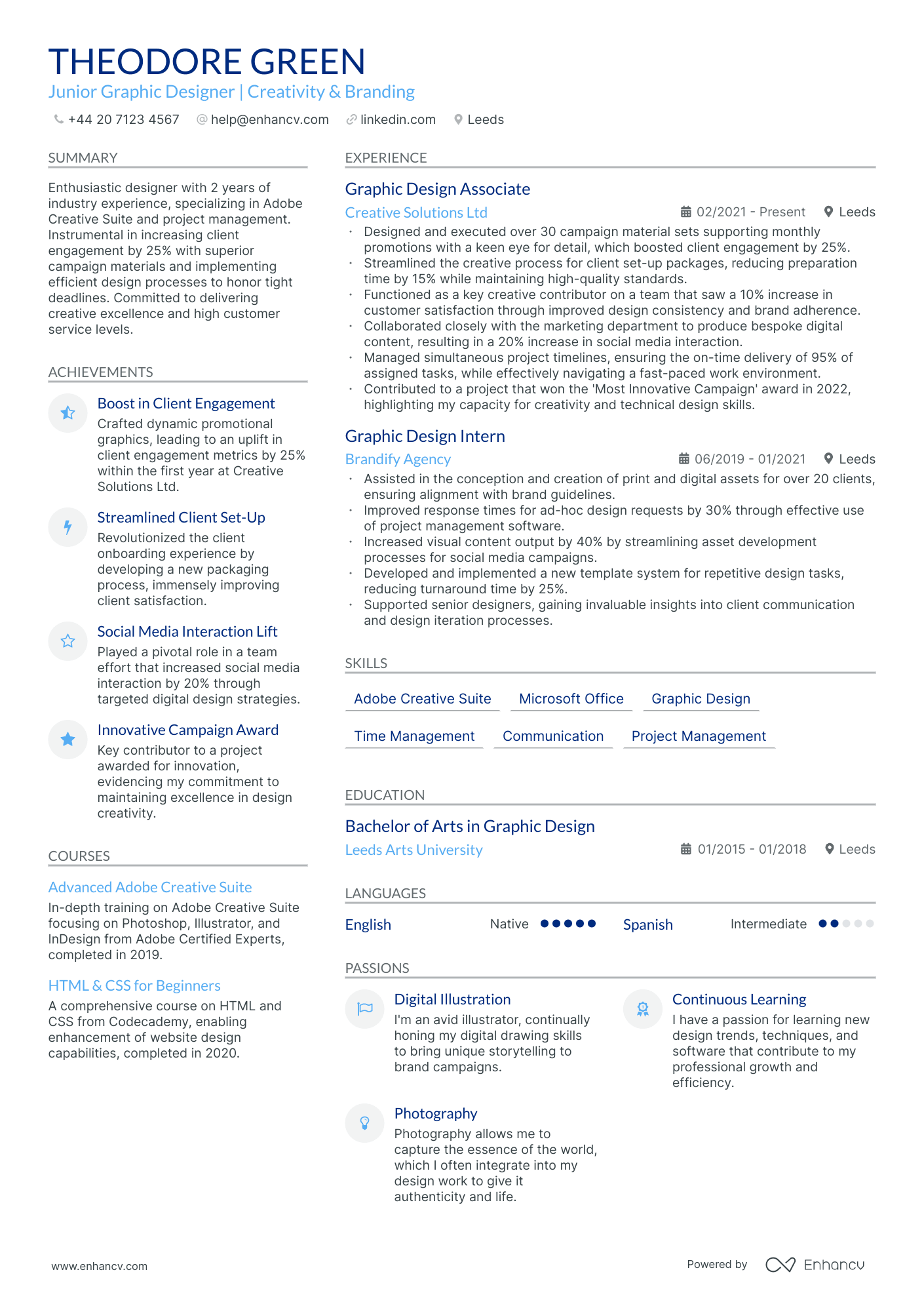 Junior Graphic Designer CV Examples & Guide for 2025