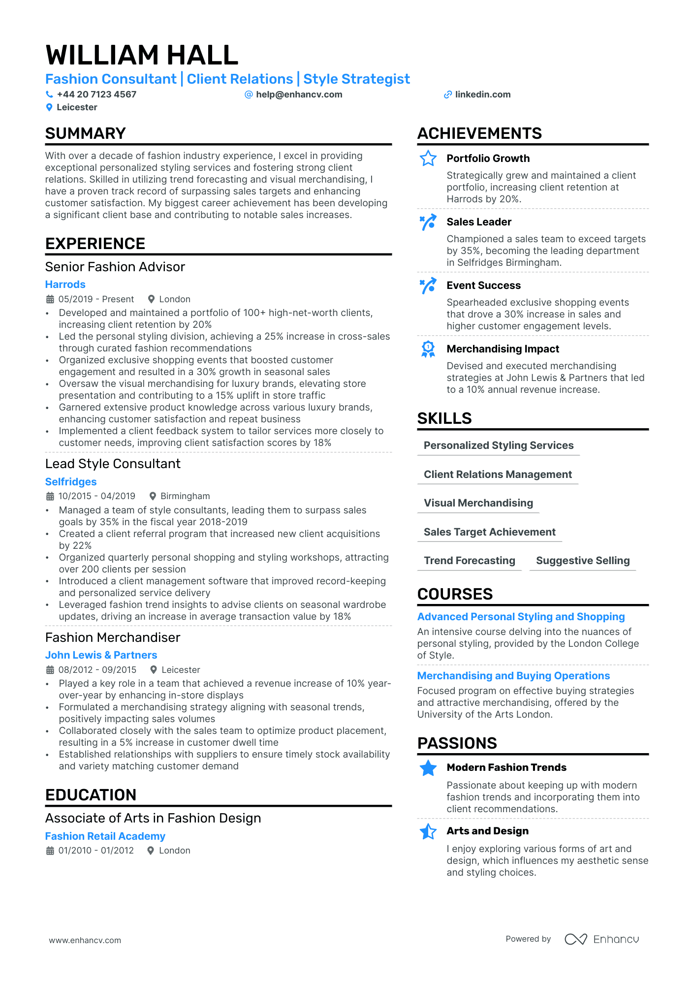 Fashion Stylist CV Examples & Guide for 2024